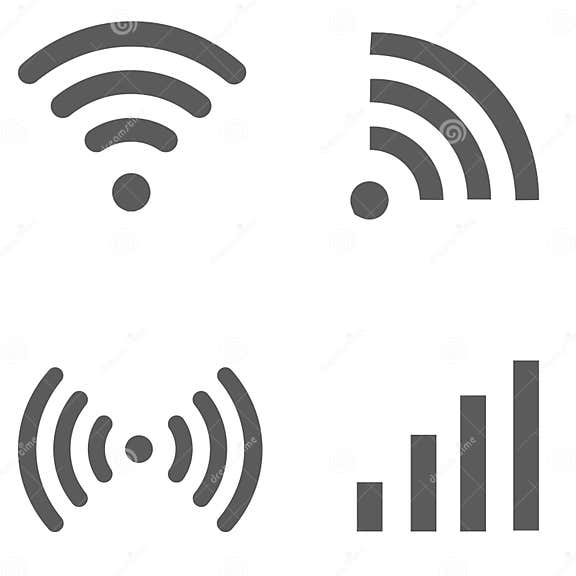 Set of gray network icons stock illustration. Illustration of gray ...