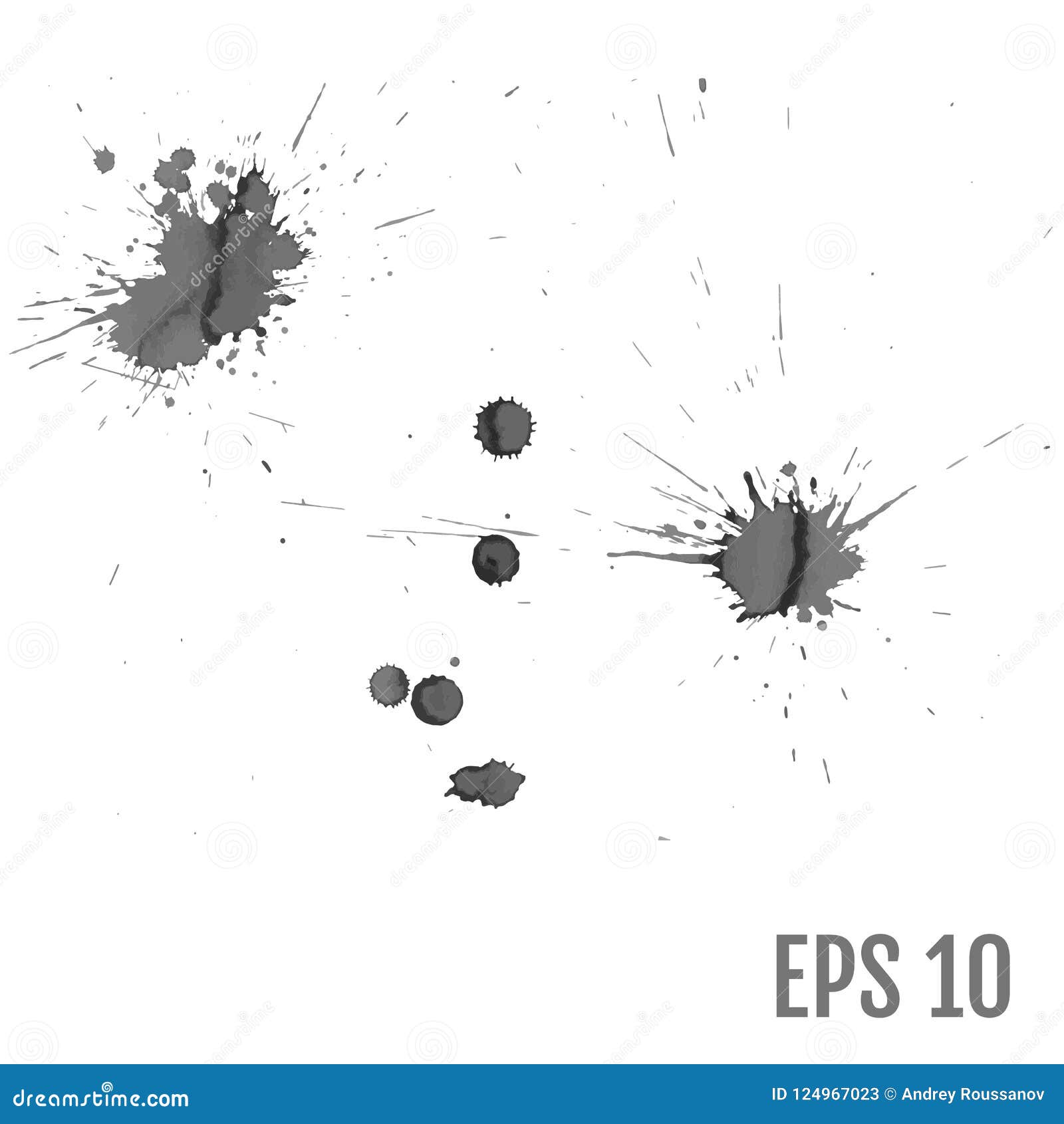 Set of Gray Splash on White Background Vector Illustration. All Stock ...