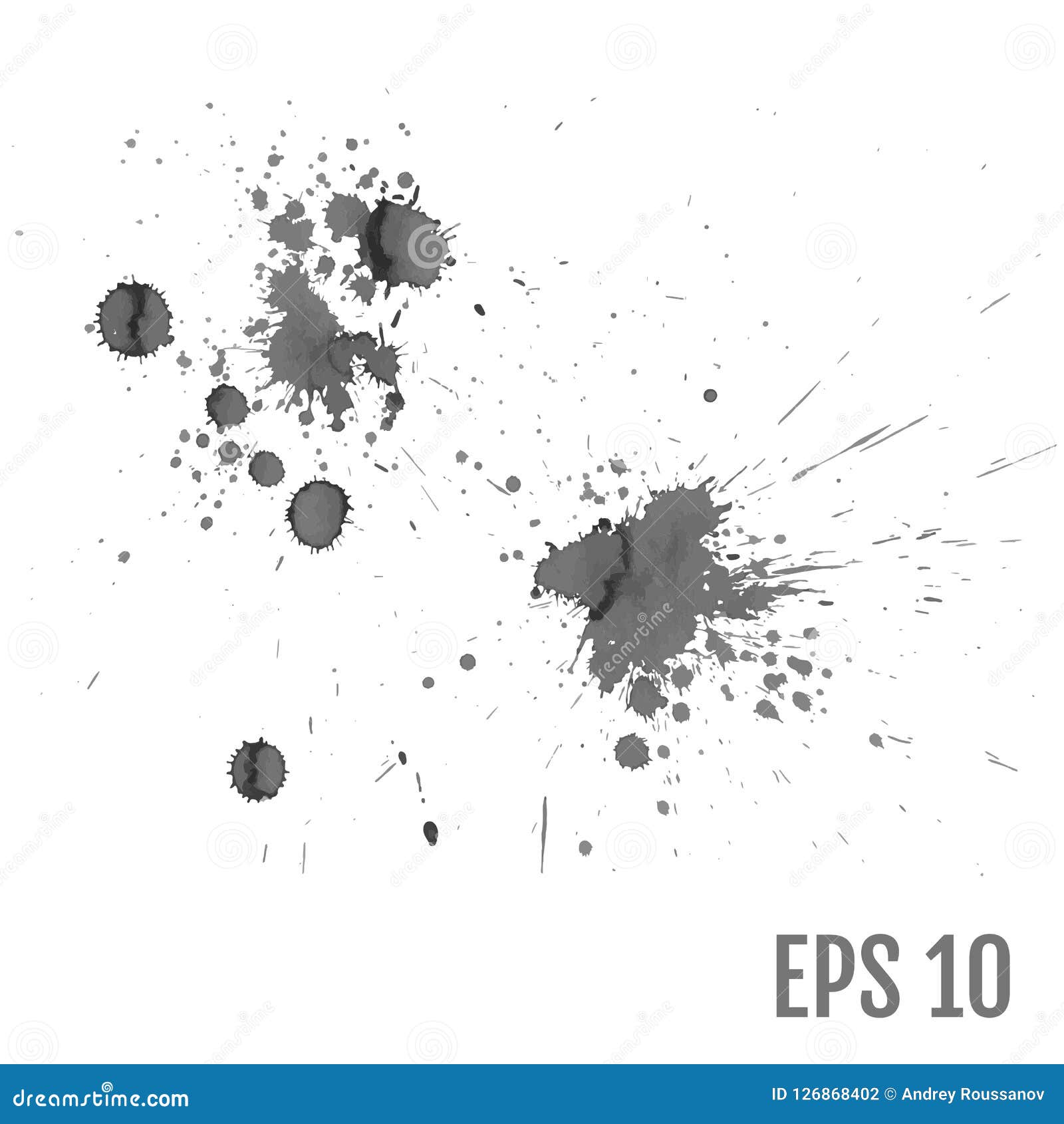 Set of Gray Splash on White Background Vector Illustration. All Stock ...