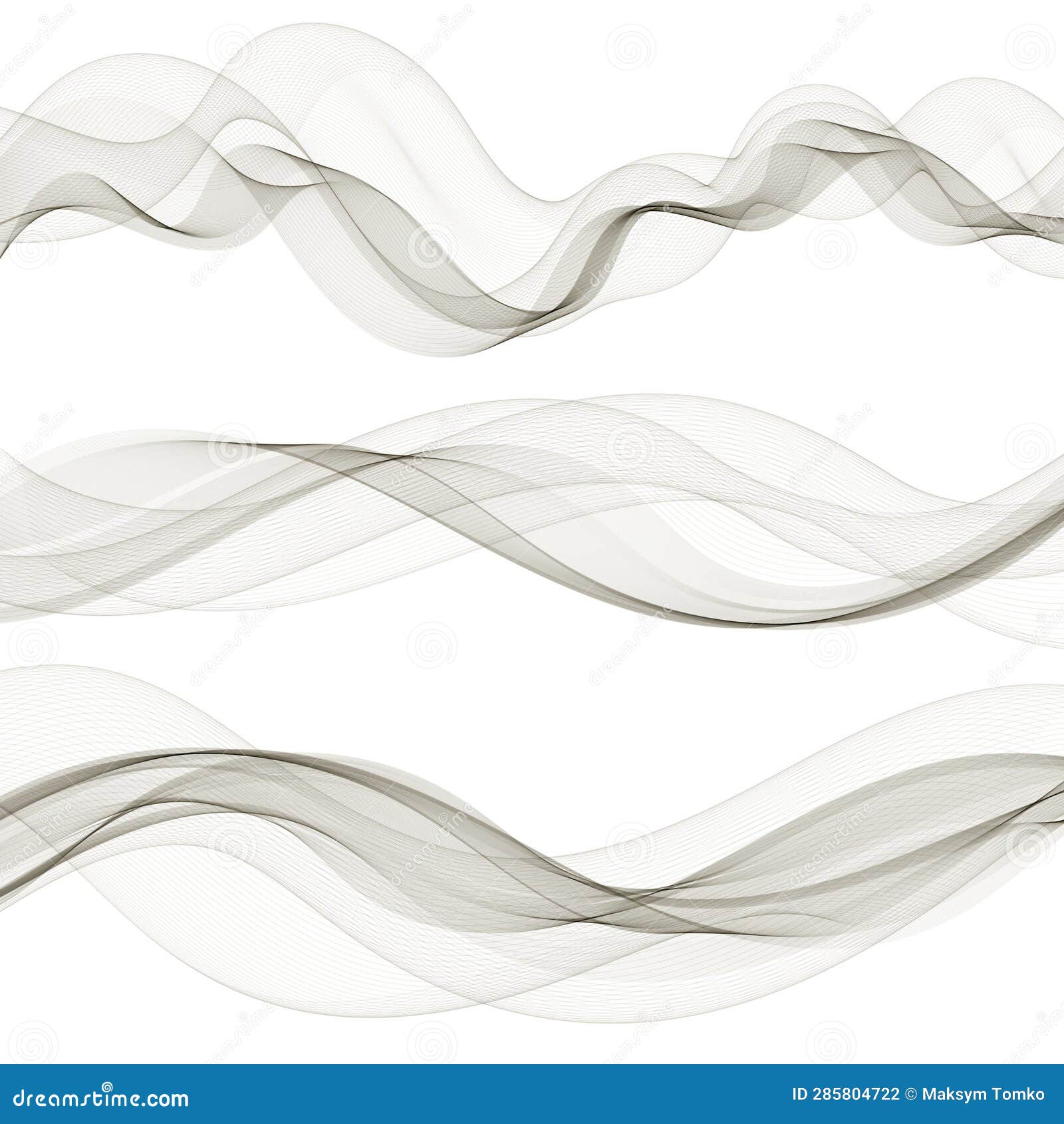 Set of Gray Waves. Vector Abstract Wave Patterns. Eps 10 Stock ...