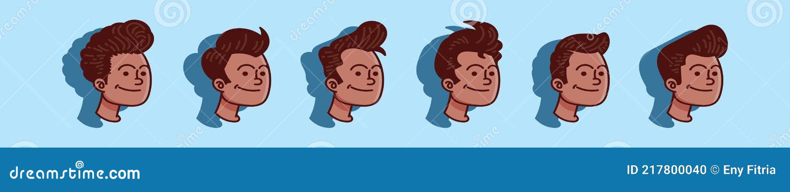 Set Of Greaser Cartoon Icon Design Template With Various Models. Vector ...
