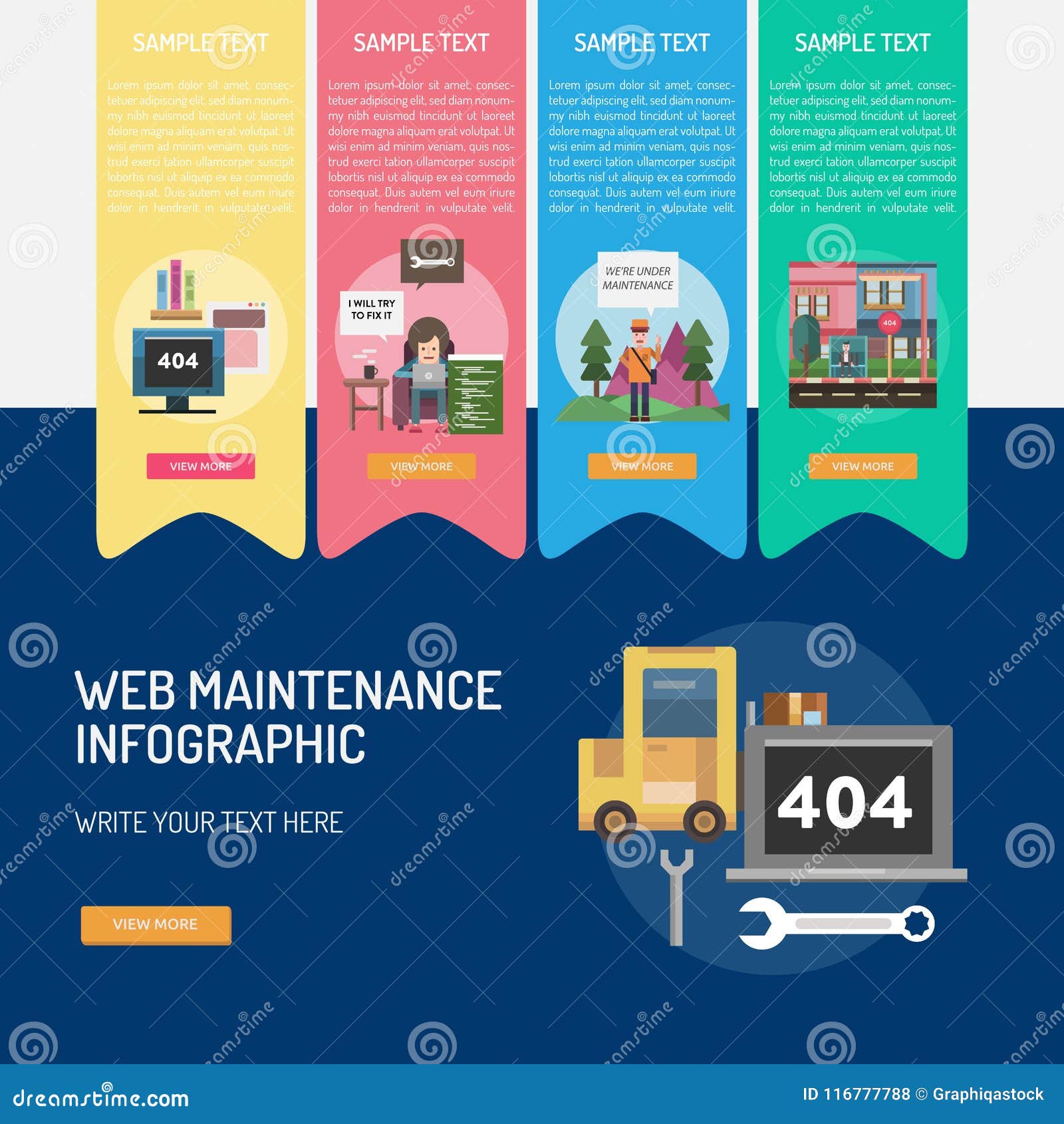 Web Maintenance Infographic Stock Illustration - Illustration of book ...