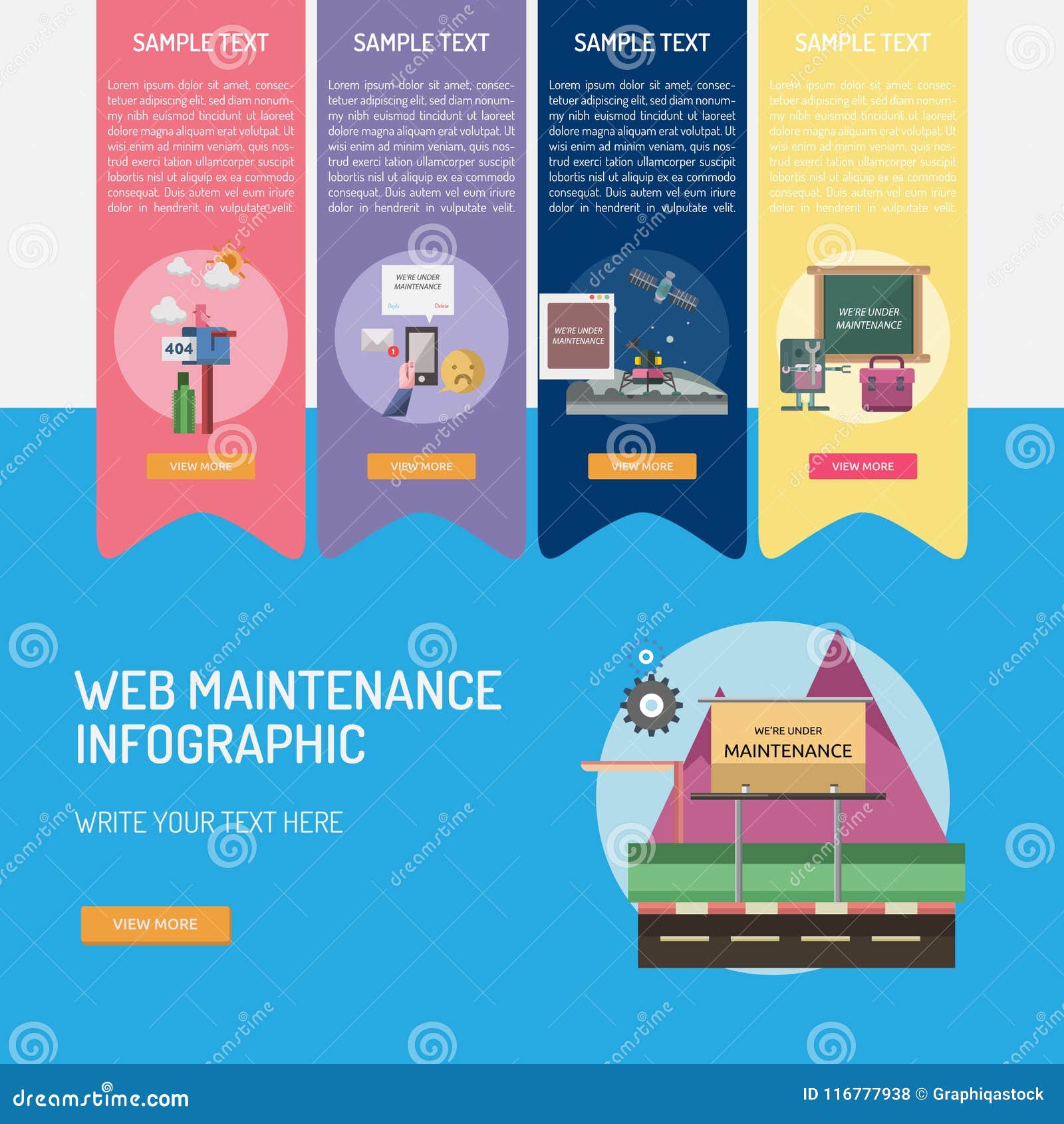 Web Maintenance Infographic Stock Illustration - Illustration of ...