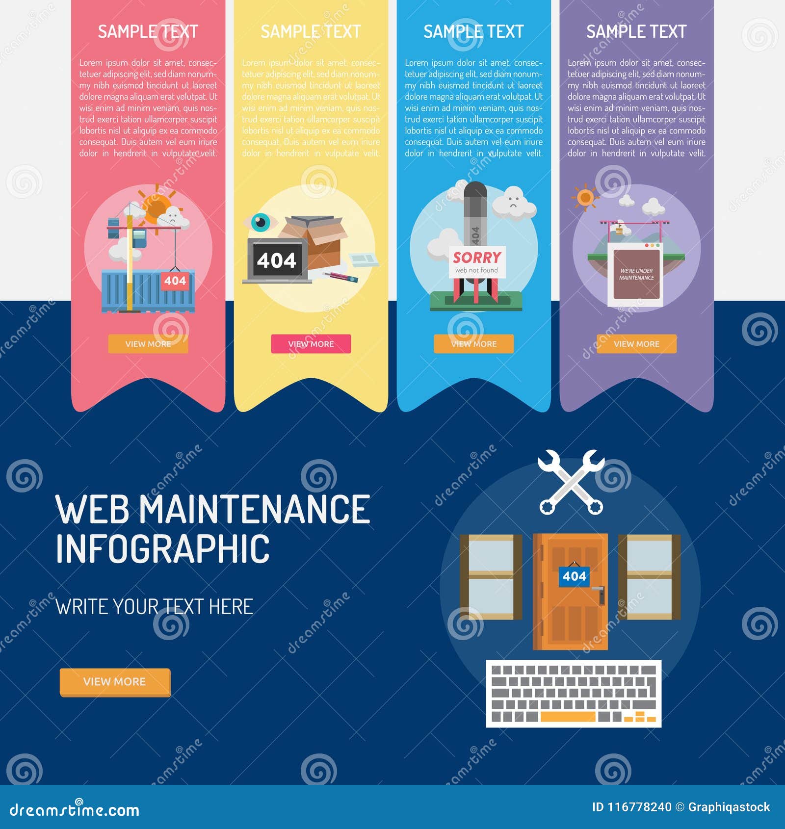 Web Maintenance Infographic Stock Illustration - Illustration of cargo ...