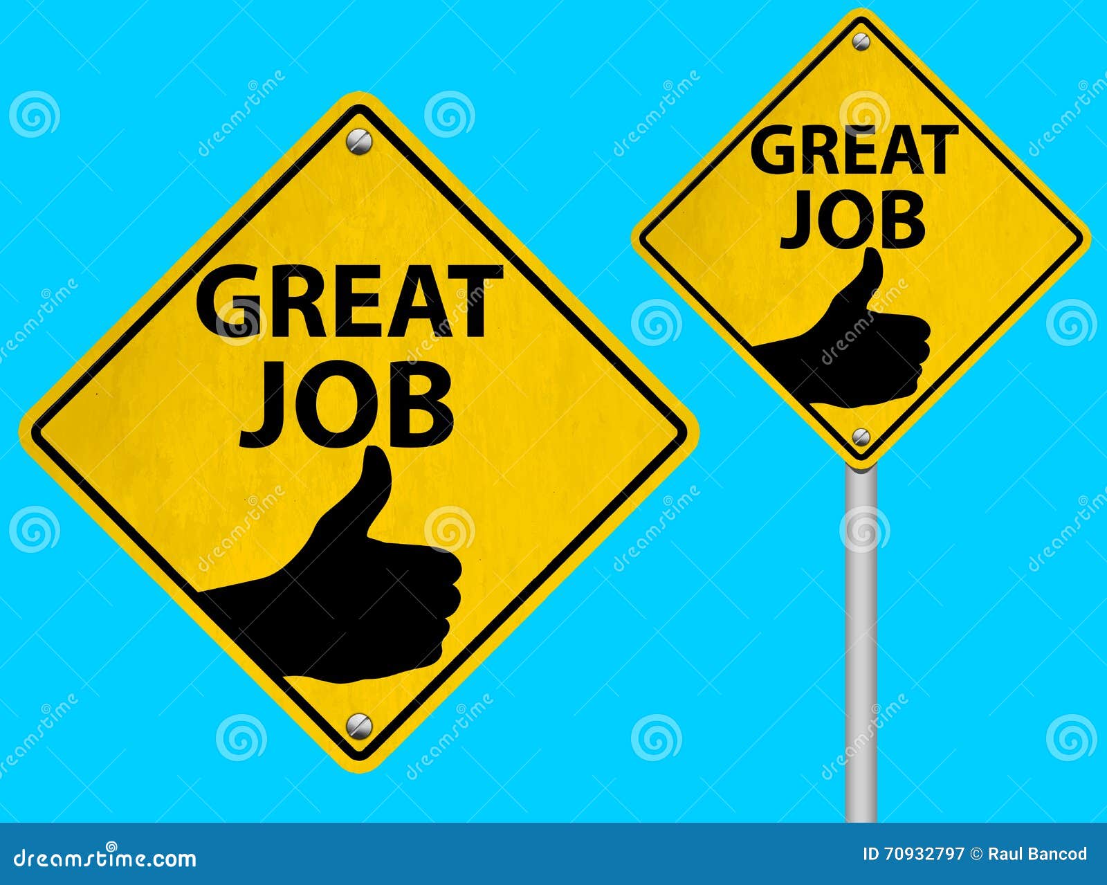 Set of Great Job Road Sign Vector Illustration Stock Vector ...