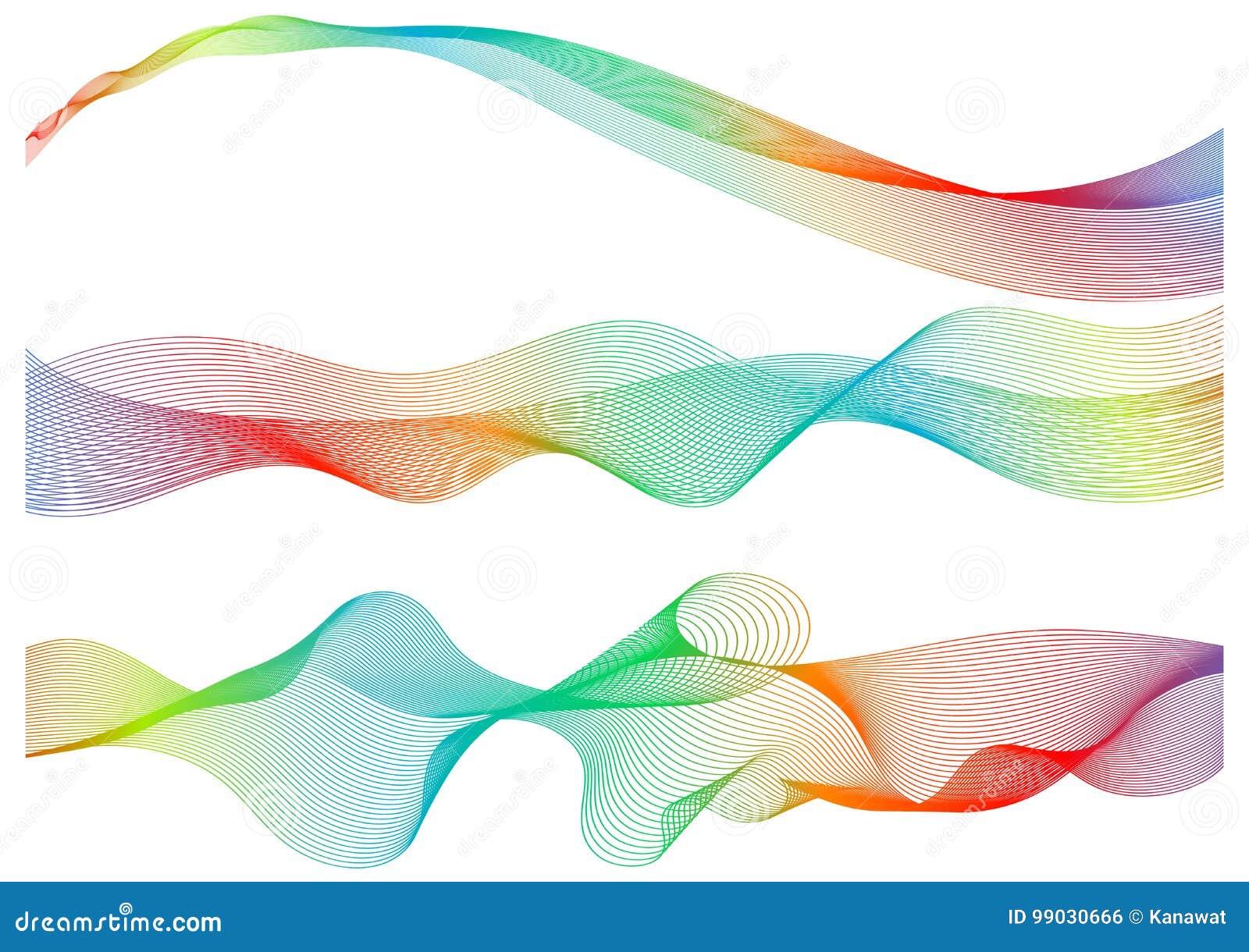 Set Of Rainbow Waves Backgrounds Vector Illustration | CartoonDealer ...
