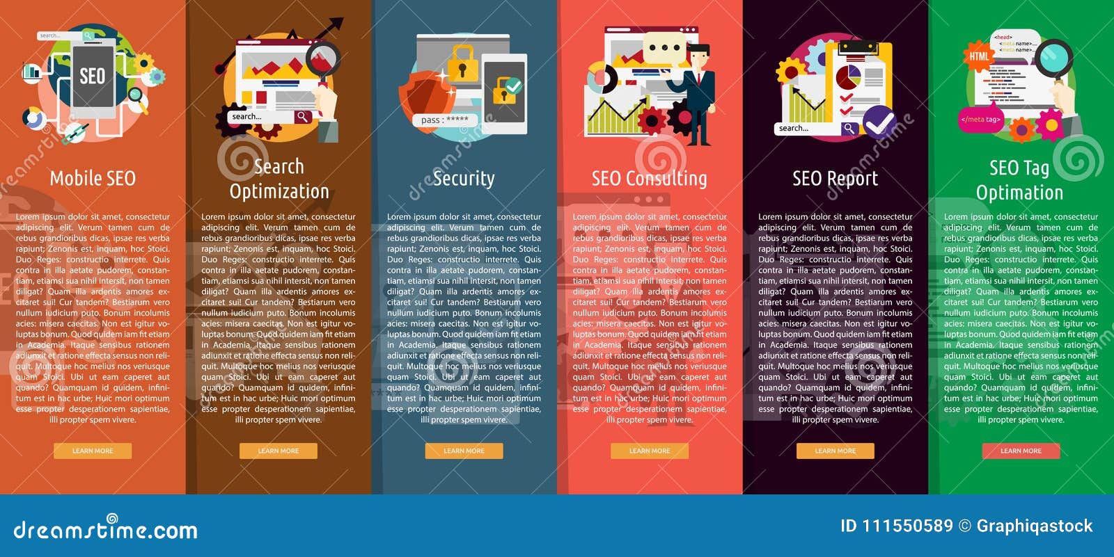 SEO and Development Vertical Banner Concept Stock Vector - Illustration ...