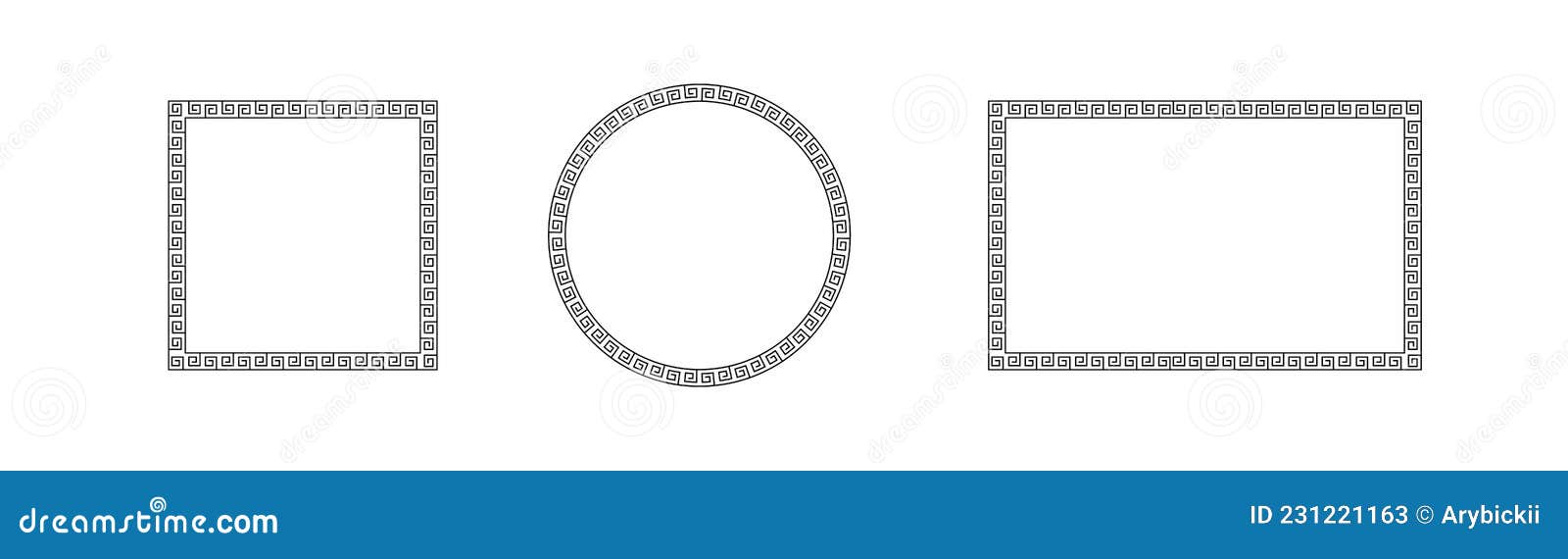 Greek Frame. Meander Pattern Border Square. Greek Rectangle Frame ...