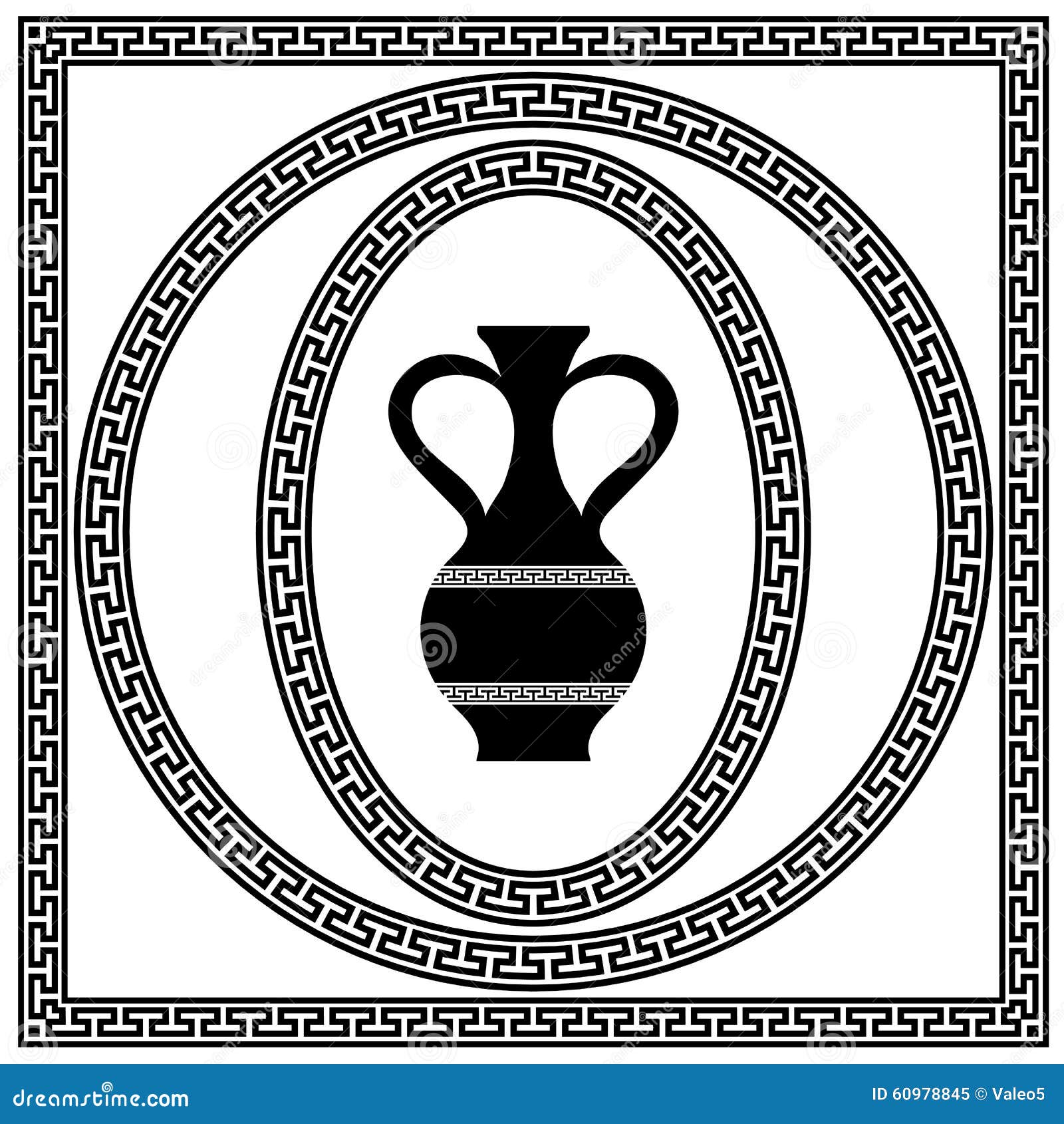 Greek Frames. Meander Pattern Set Border Rectangle. Greek Square Frame ...