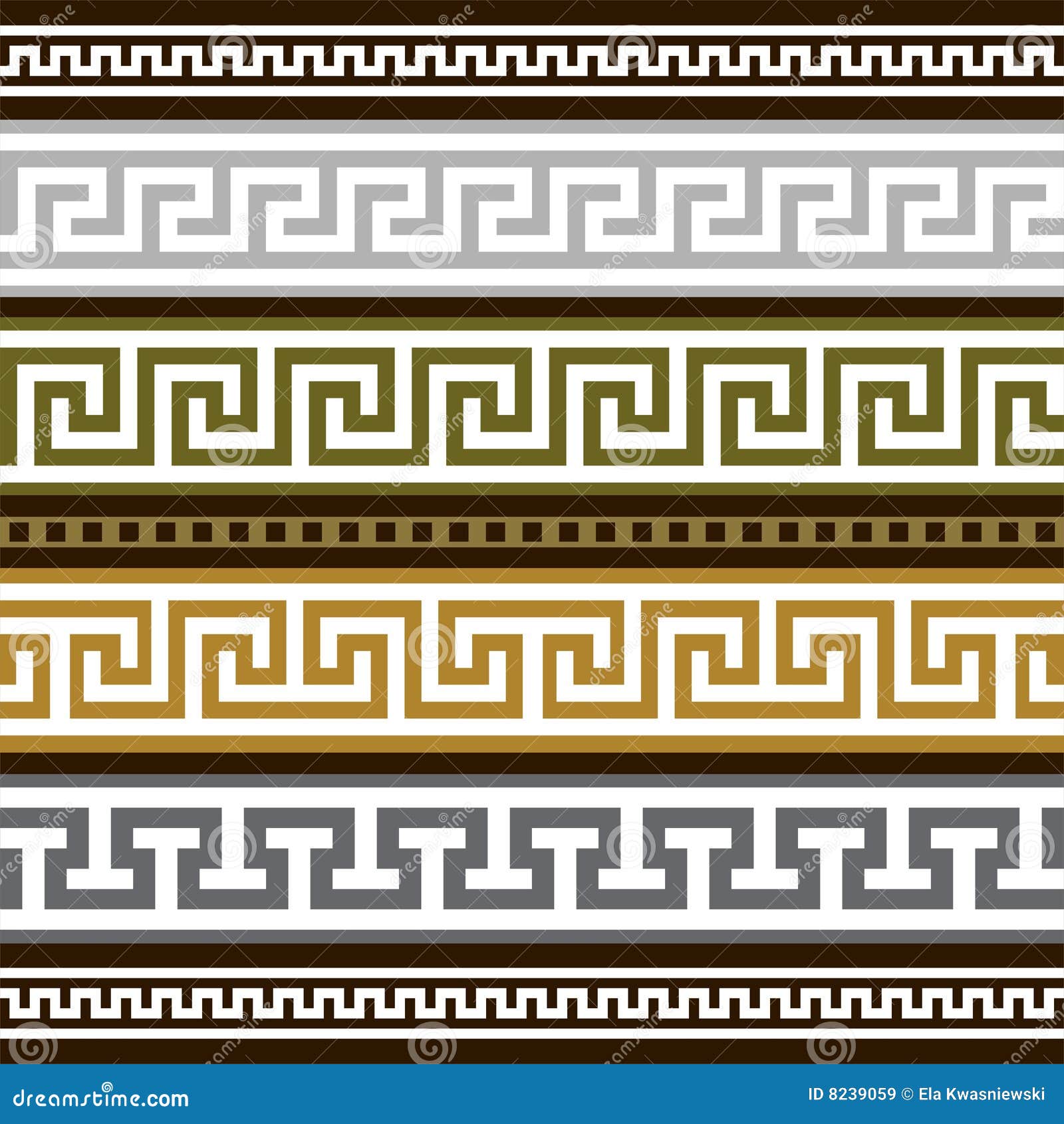 Set Of Greek Geometric Borders Stock Vector - Illustration of ...