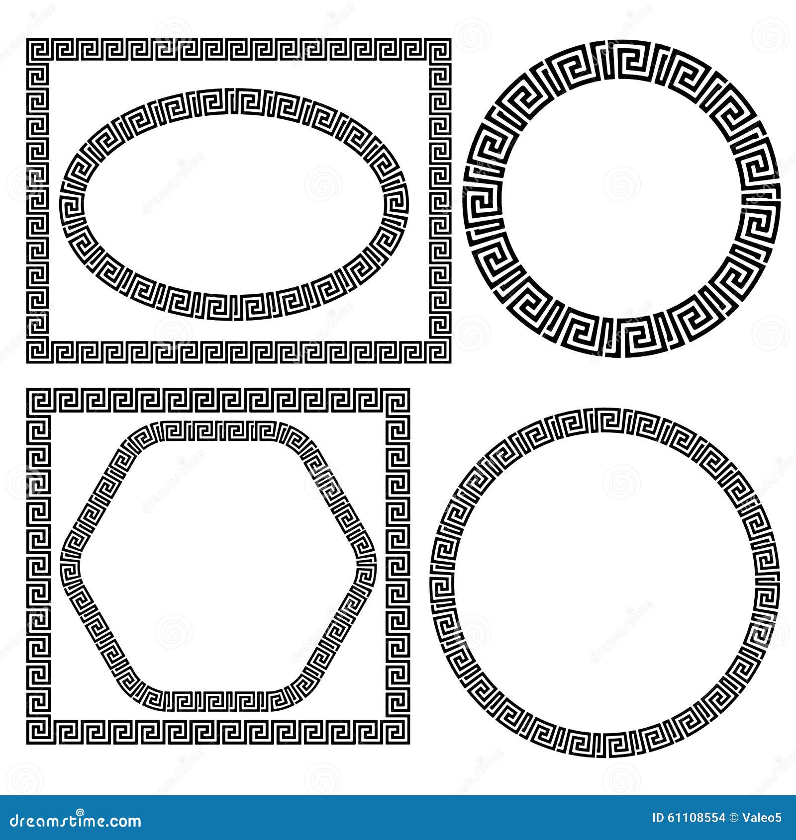 Set of Greek Ornamenal Frames Stock Illustration - Illustration of ...