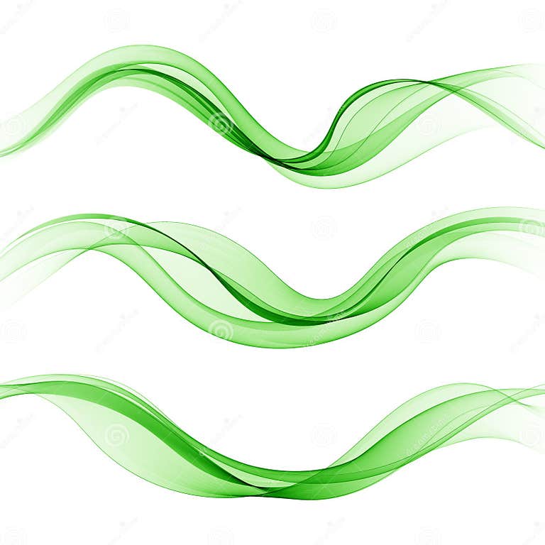 Set of Green Abstract Waves. Vector Design Element. Eps 10 Stock Image ...