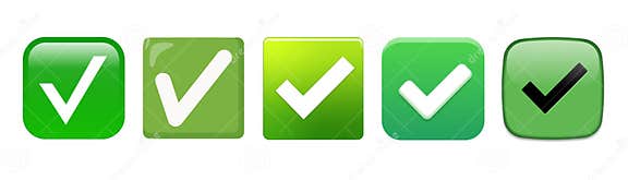 Set of Green Approval Checkmarks Symbols Stock Illustration ...