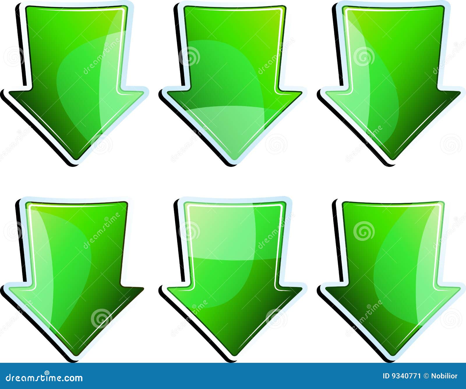 Set of Green Arrow stock vector. Illustration of cross - 9340771