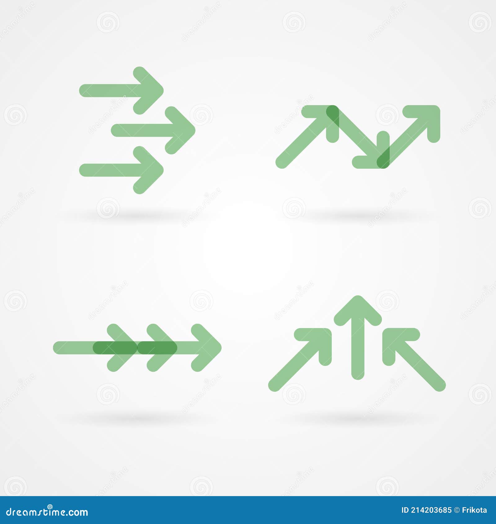 Set: Green Arrow Icons. Vector Illustration, Flat Design Stock Vector ...