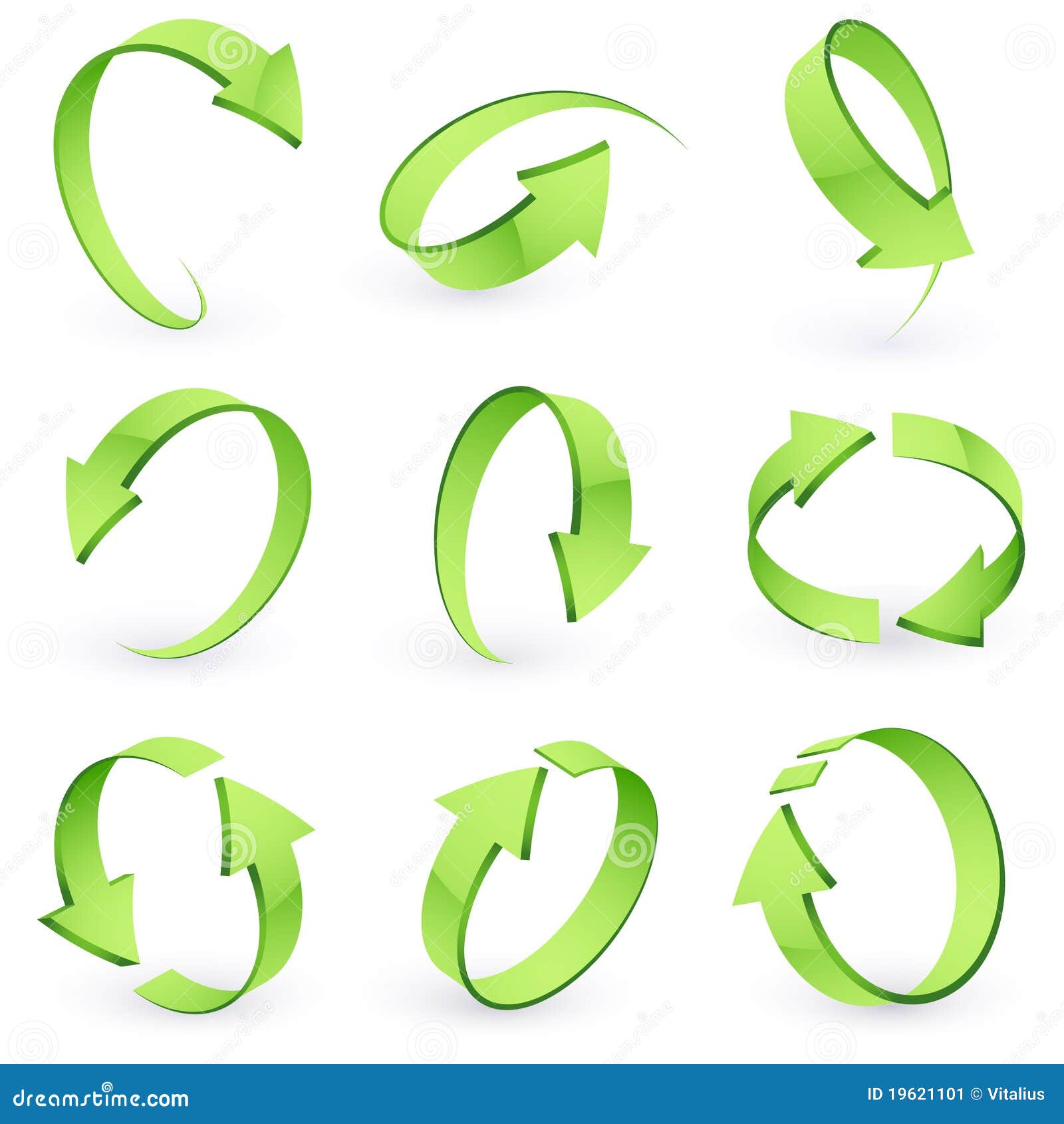 Set of green arrows stock vector. Illustration of refreshment - 19621101