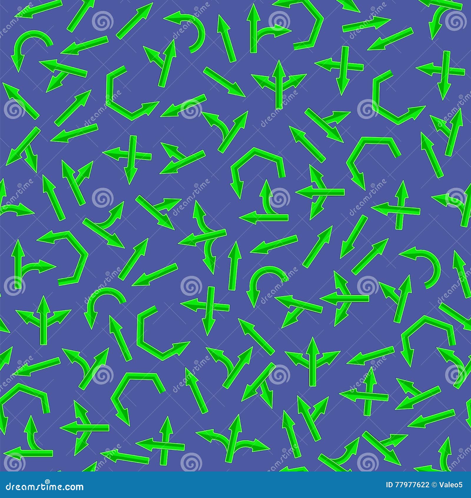 Set of Green Arrows Seamless Pattern Stock Illustration - Illustration ...