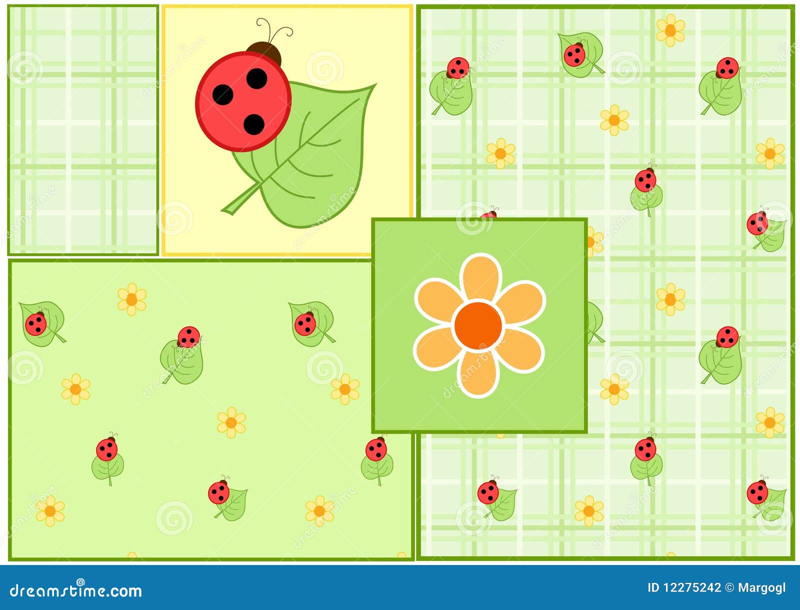 Set green baby seamless. stock vector. Illustration of pattern - 12275242