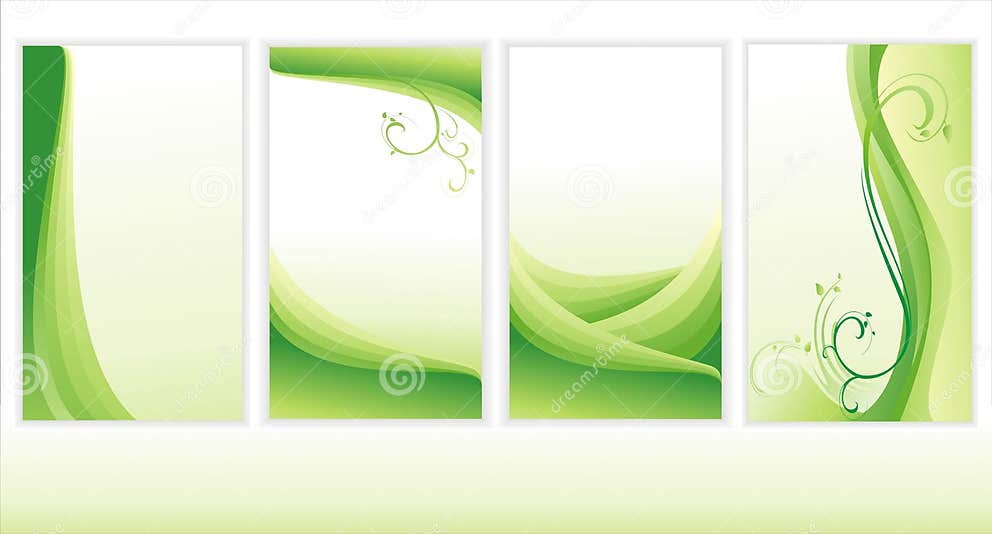 Set of green backgrounds. stock vector. Illustration of graphic - 10299249