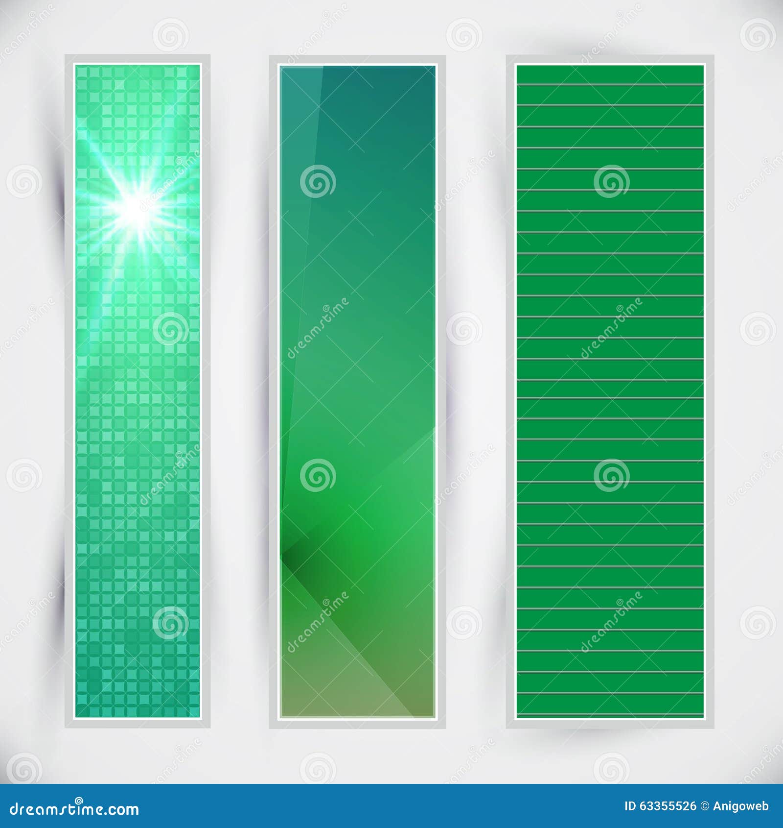 Set of green banners stock vector. Illustration of light - 63355526