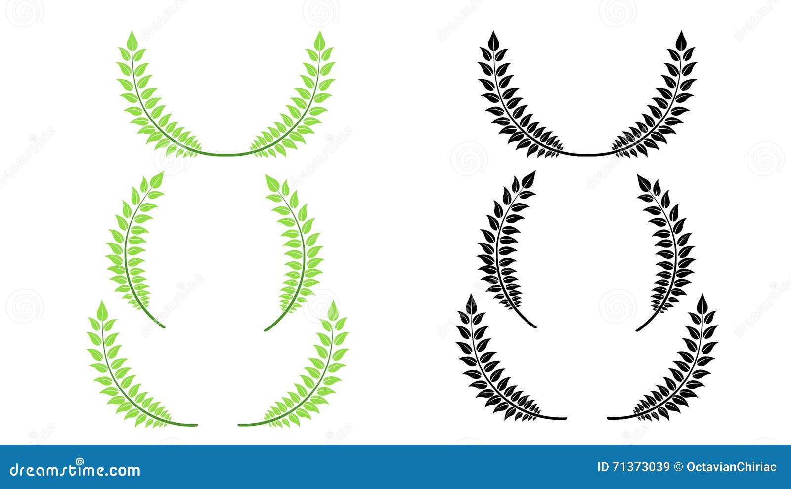 Set of Green and Black Silhouette Circular Laurel Stock Image ... Set of Green and Black Silhouette Circular Laurel Stock Image ...