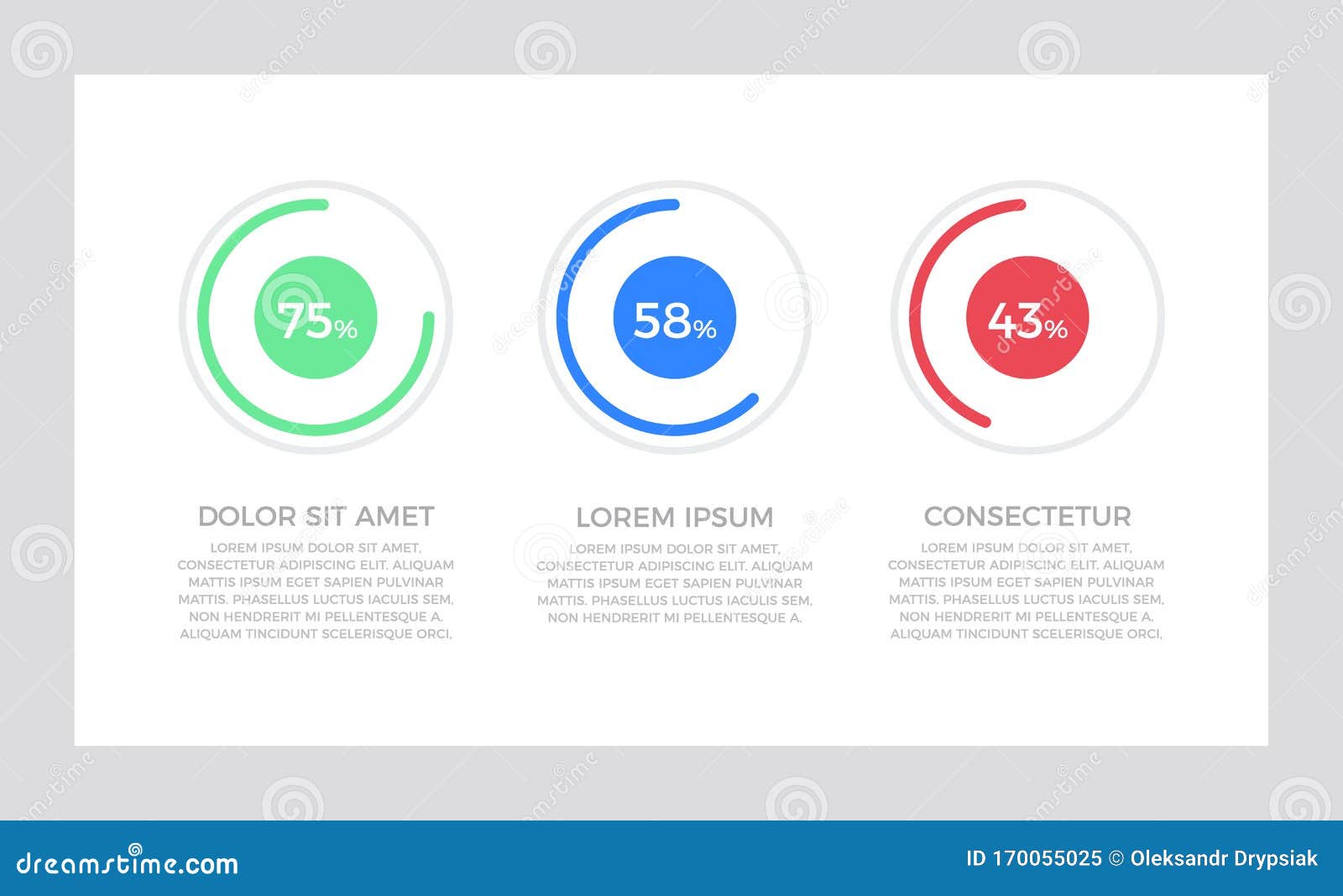 Set of Green and Blue, Red Elements for Infographic Presentation Slides ...