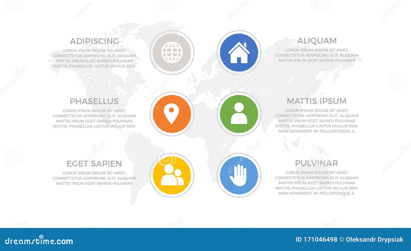 Set of Green and Blue, Yellow, Orange Elements for Infographic with ...