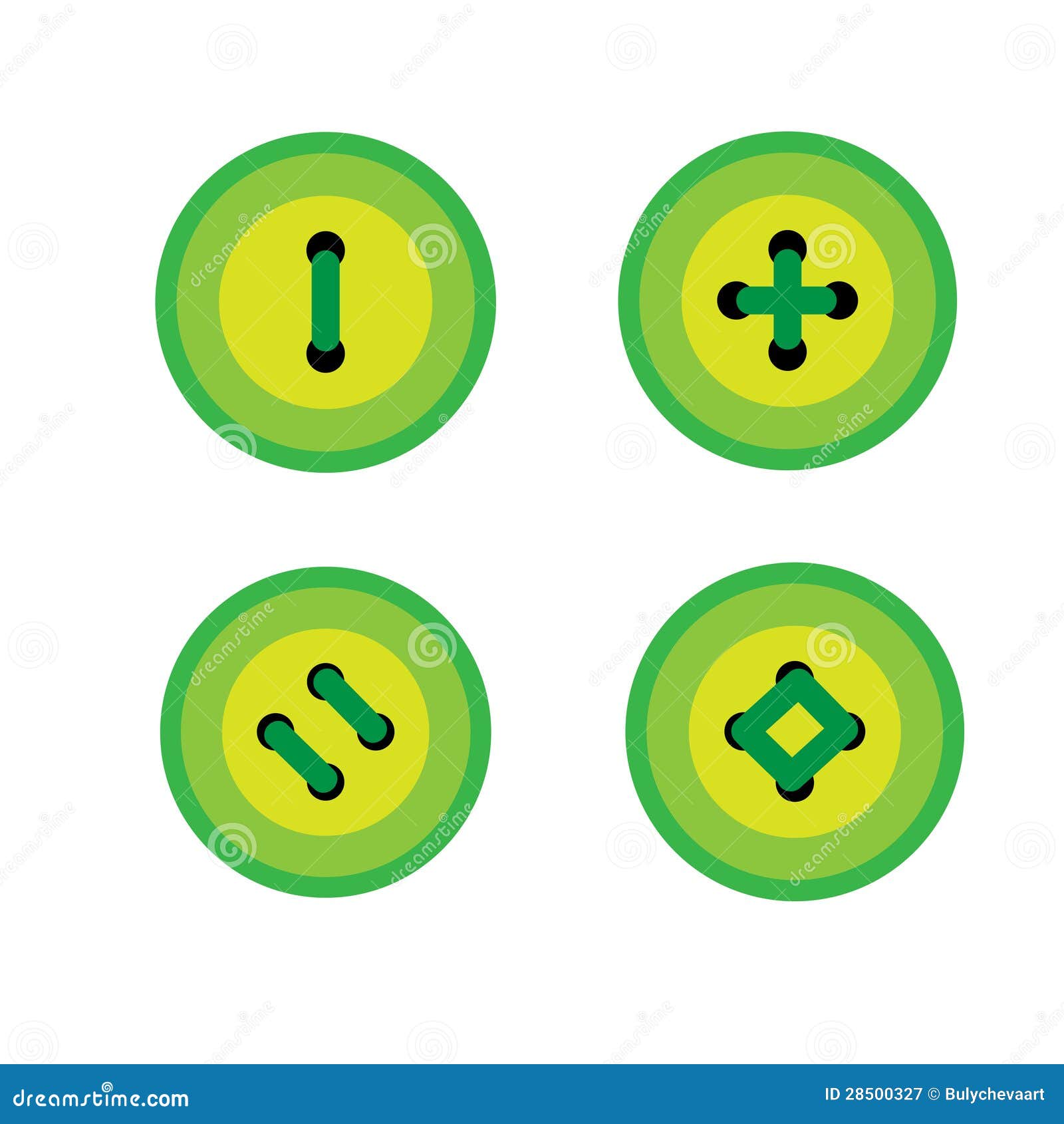 Set of green buttons stock vector. Illustration of isolated - 28500327