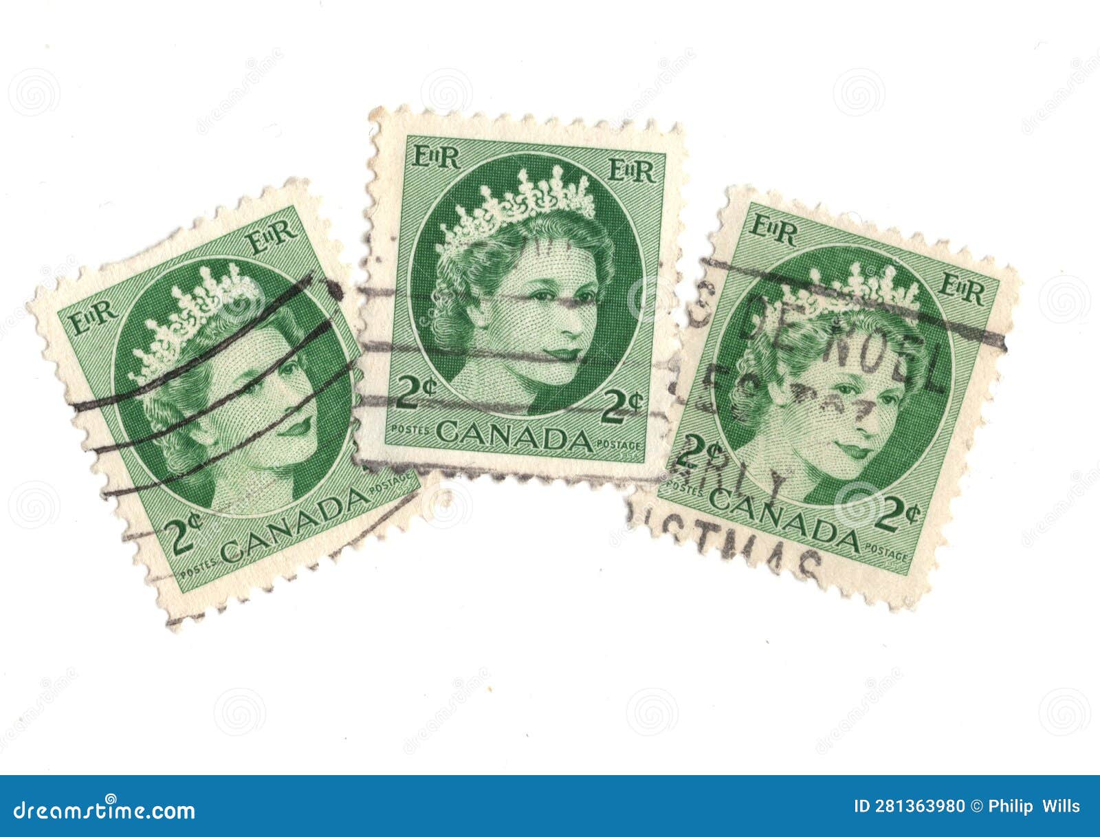 Vintage 2 Cent Postage Stamps from Canada. Editorial Image - Image of ...