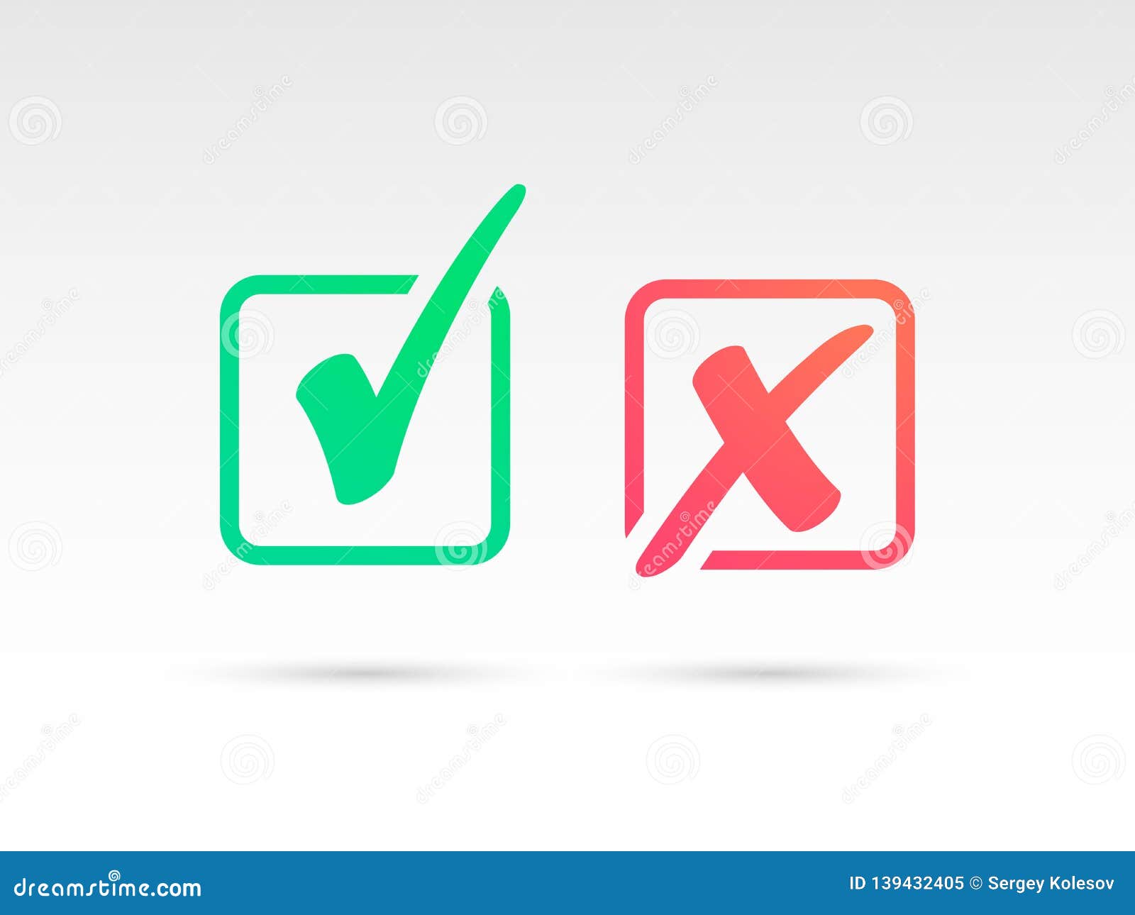 Set of Green Check Mark Icon and Red X Cross Stock Vector ... Set of Green Check Mark Icon and Red X Cross Stock Vector ...