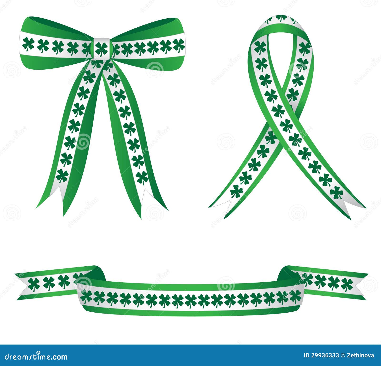 Clover Ribbons stock vector. Illustration of color, holiday - 29936333