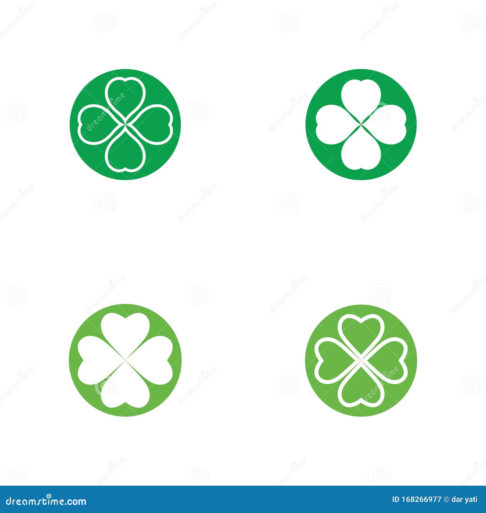 Set of Green Clover Leaf Icon Template Design Stock Vector ...