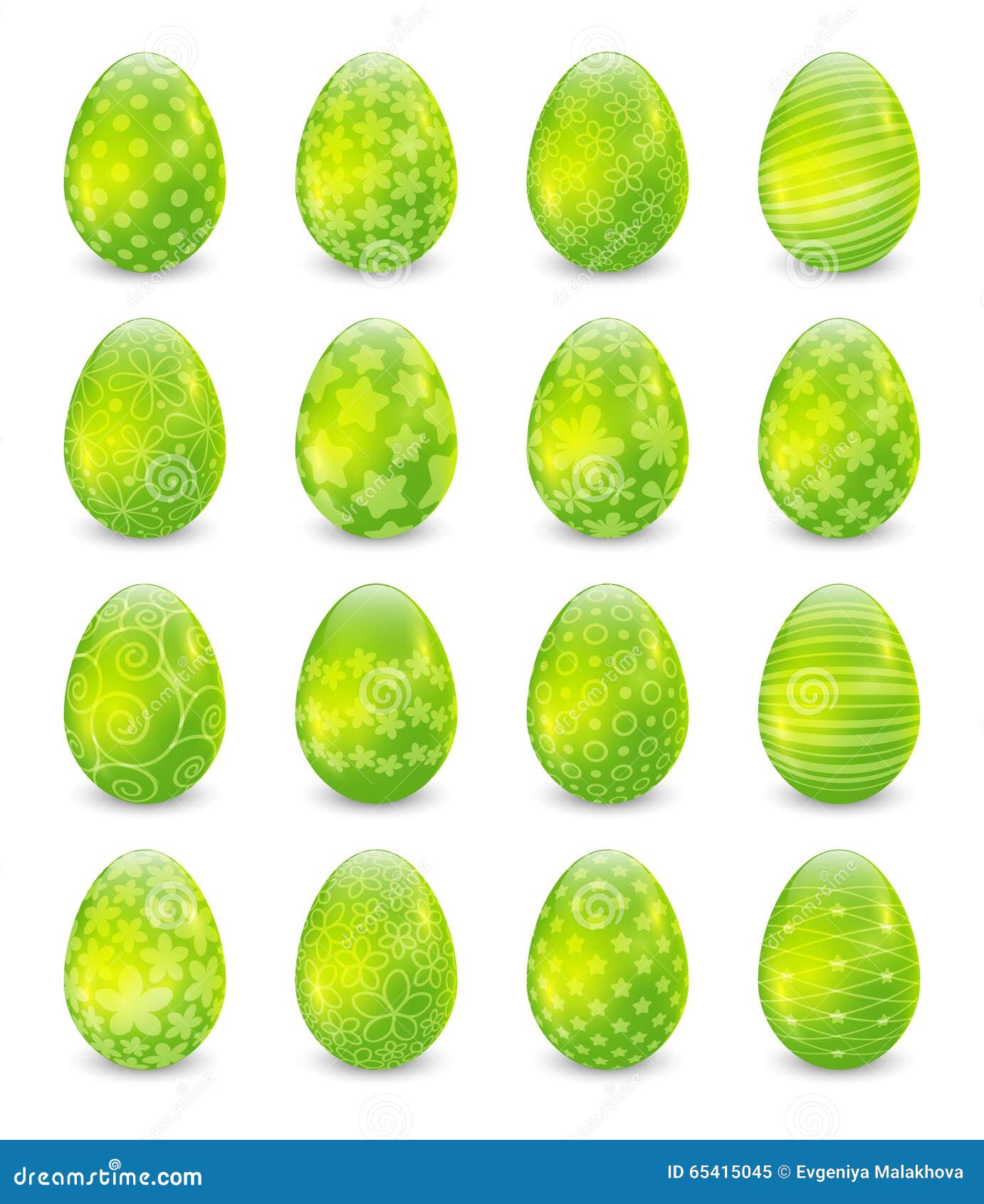 Set of green Easter eggs stock vector. Illustration of paint - 65415045