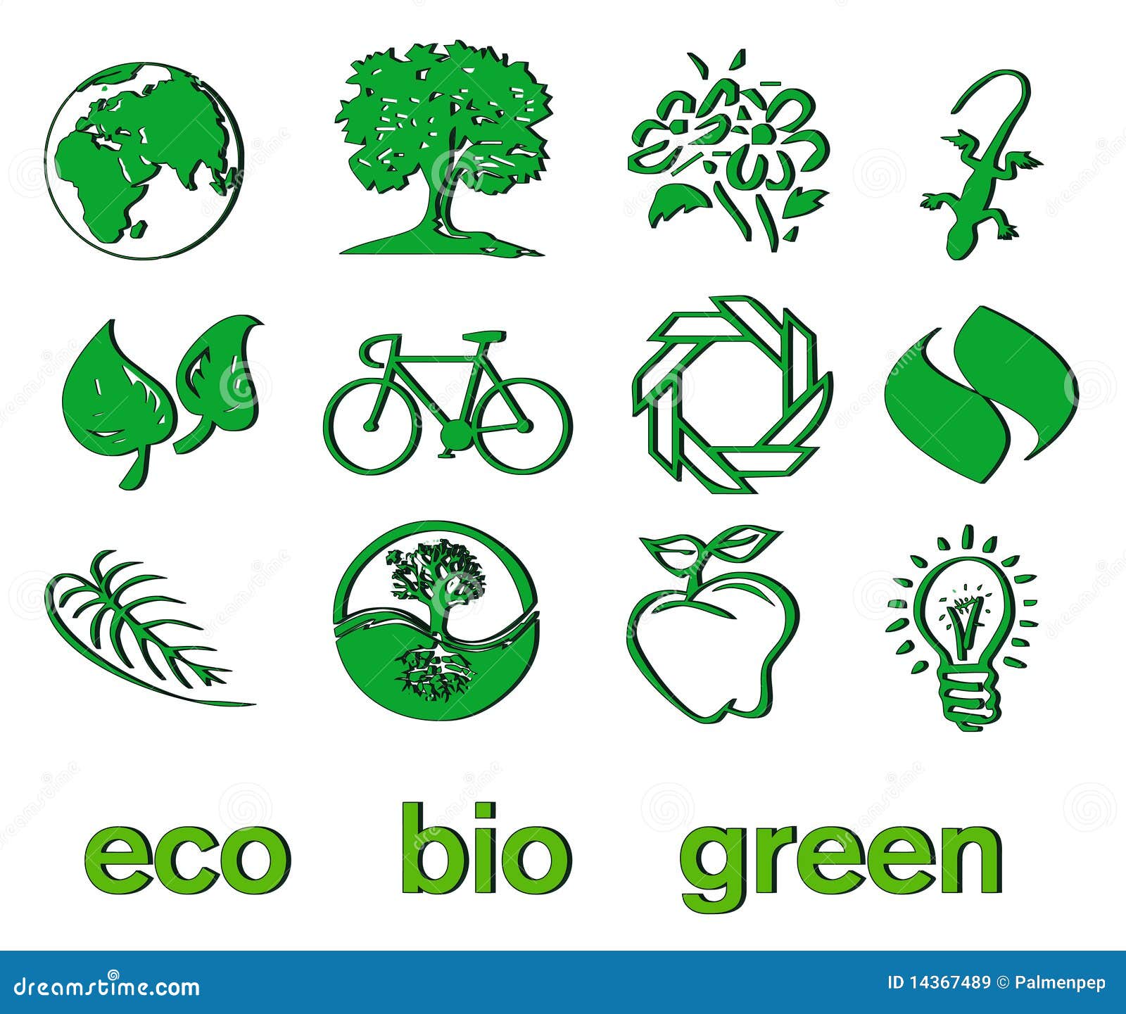 Set of Green Eco & Bio Icons, Stickers and Tags Stock Vector ...