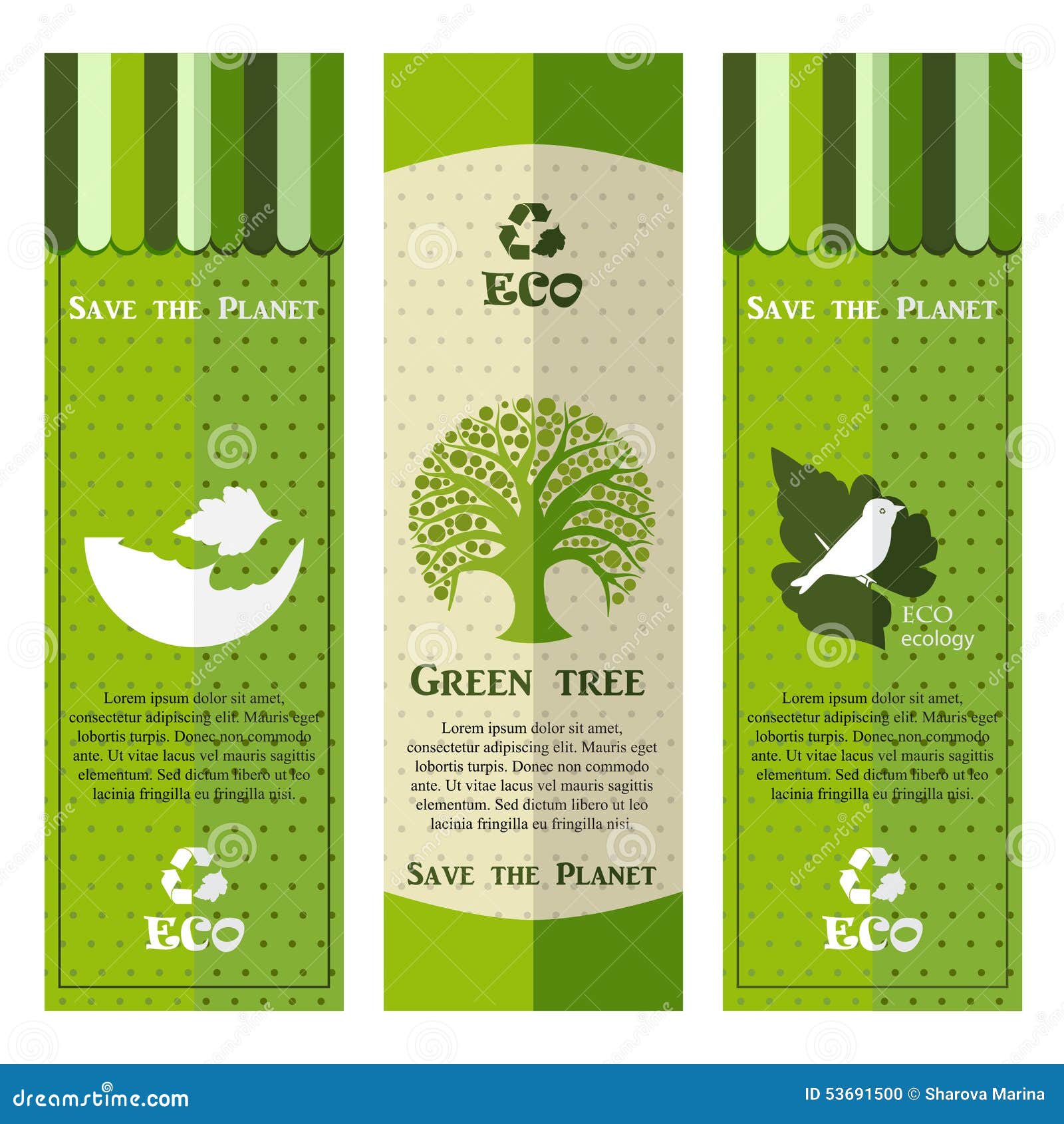 Set of Green Ecology Banners Stock Vector - Illustration of brochure ...