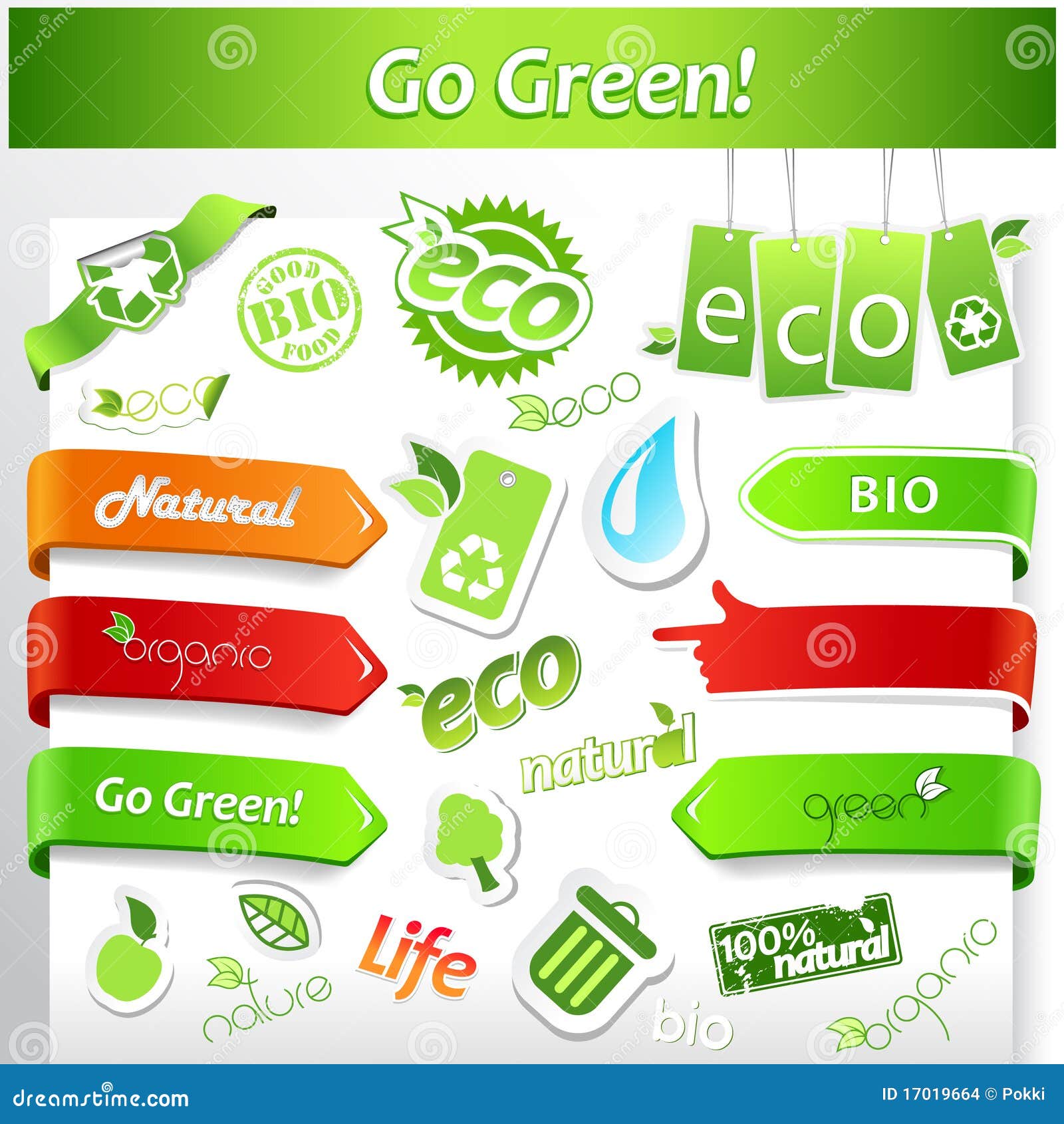 Set of Green Ecology Icons. Stock Vector - Illustration of creative ...