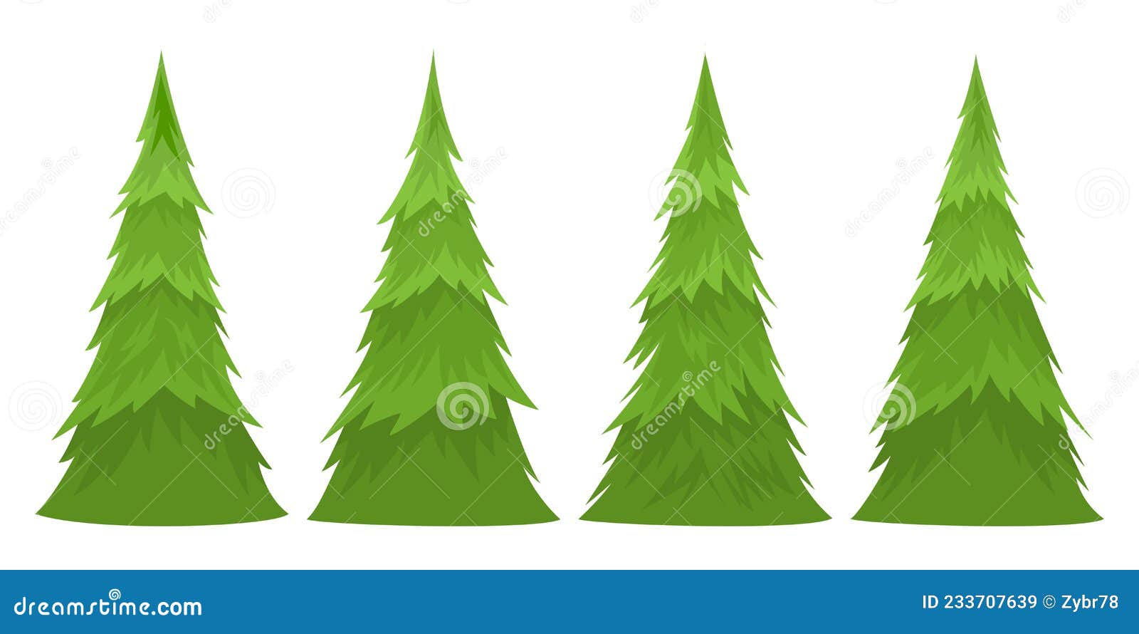 Fir trees set stock vector. Illustration of cartoon - 233707639
