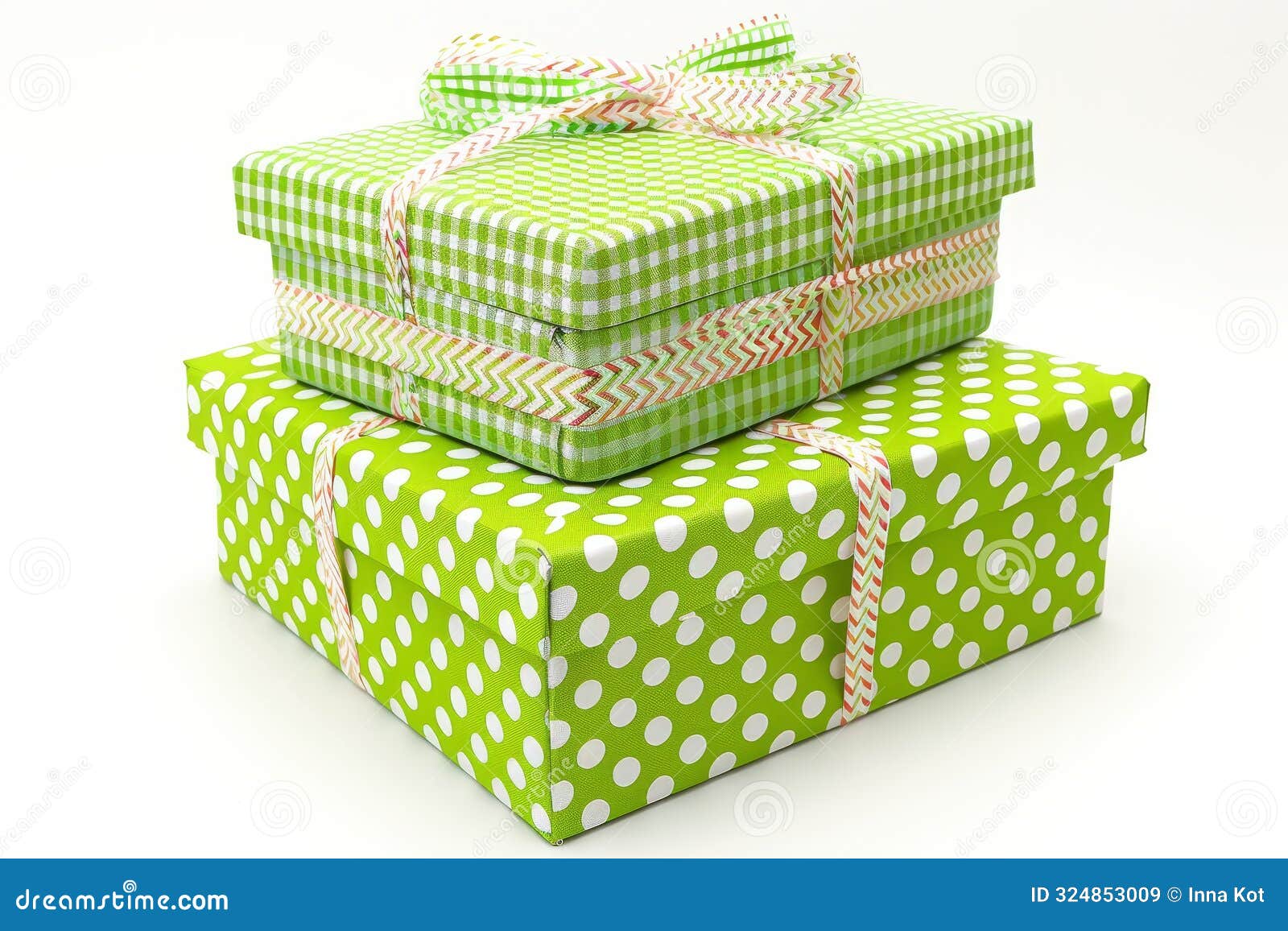 Set of Green Gift Box Png Elements on a White Background for Versatile ...