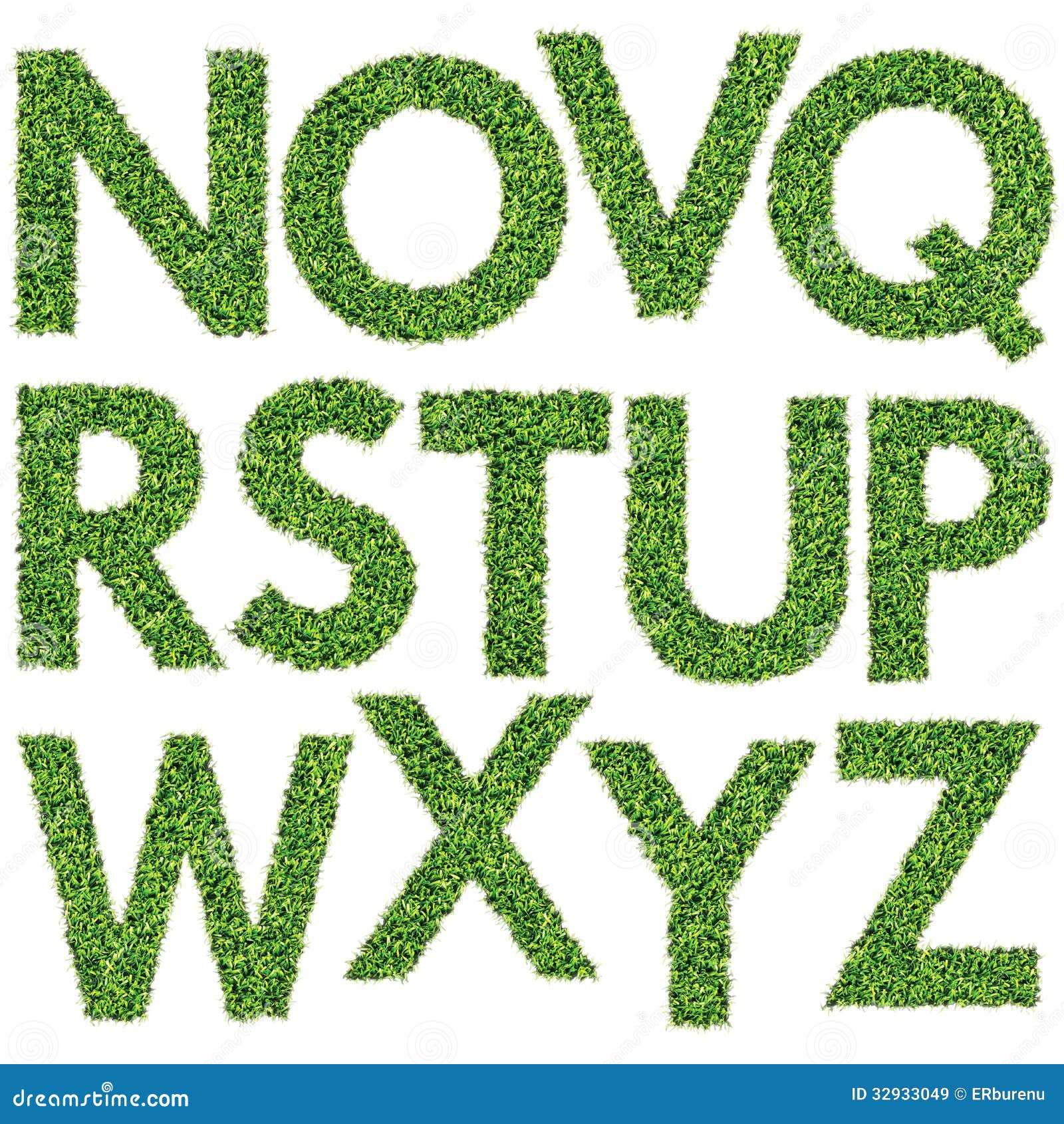 Set of Green Grass Alphabet Stock Illustration - Illustration of ...