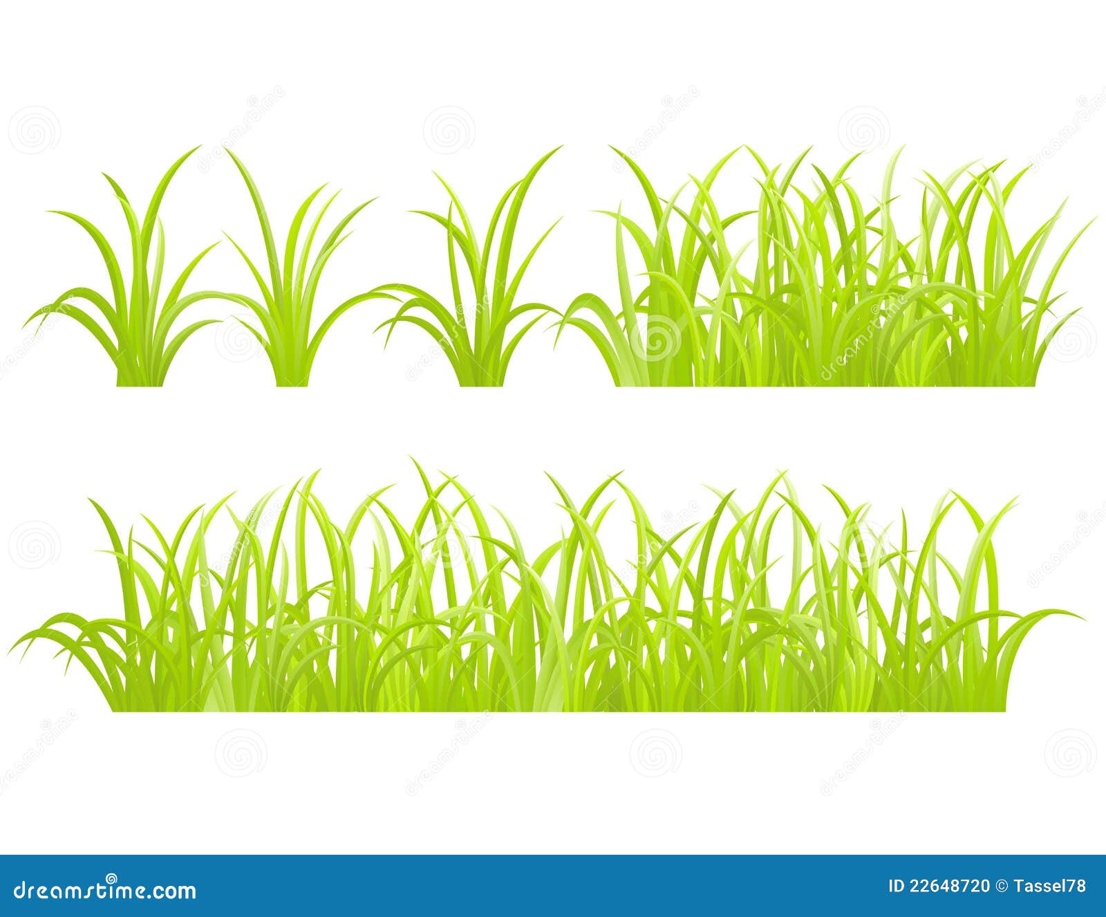 Set of green grass element stock vector. Illustration of leaf - 22648720
