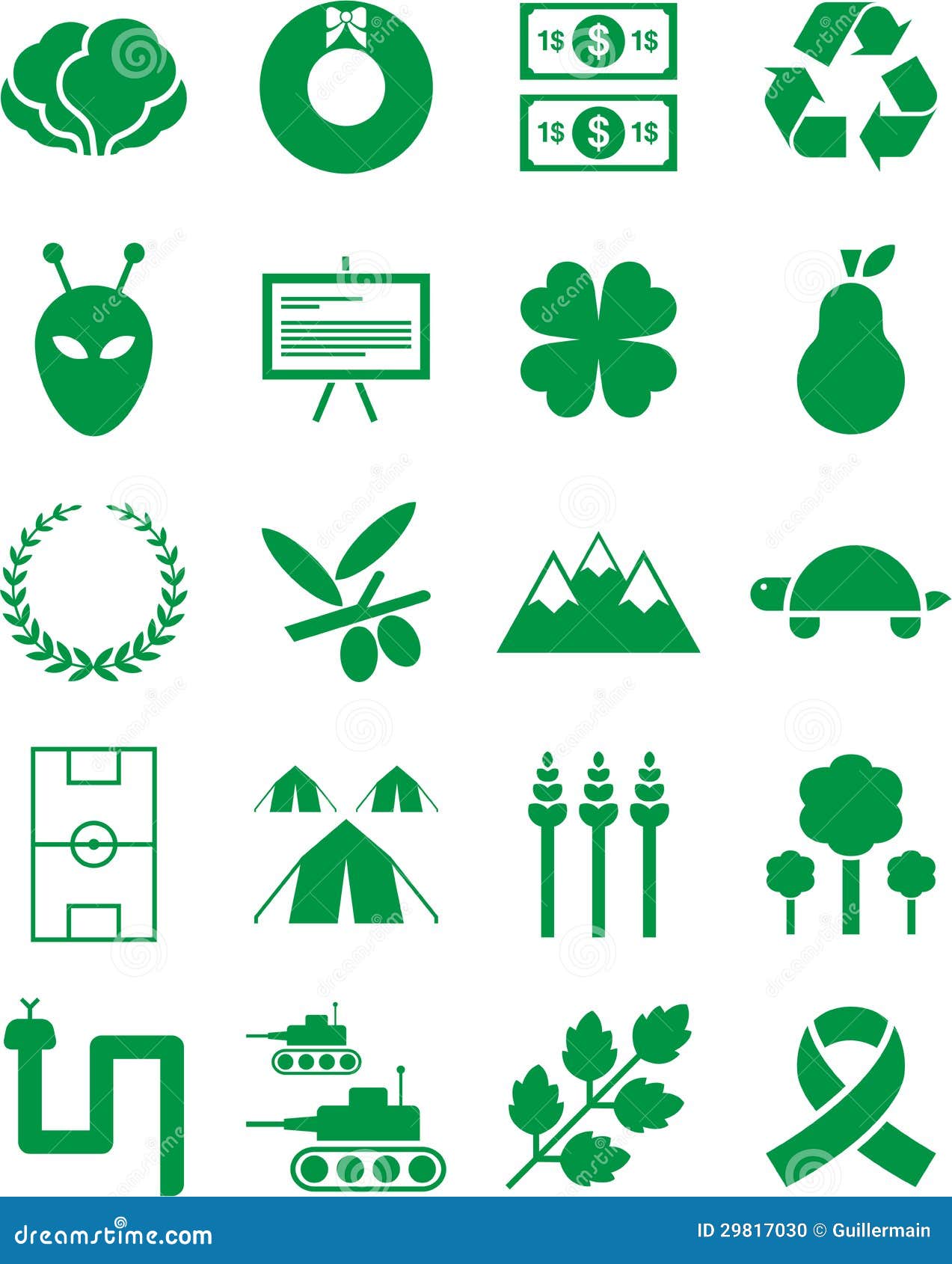 Green icons stock vector. Illustration of bill, fruit - 29817030