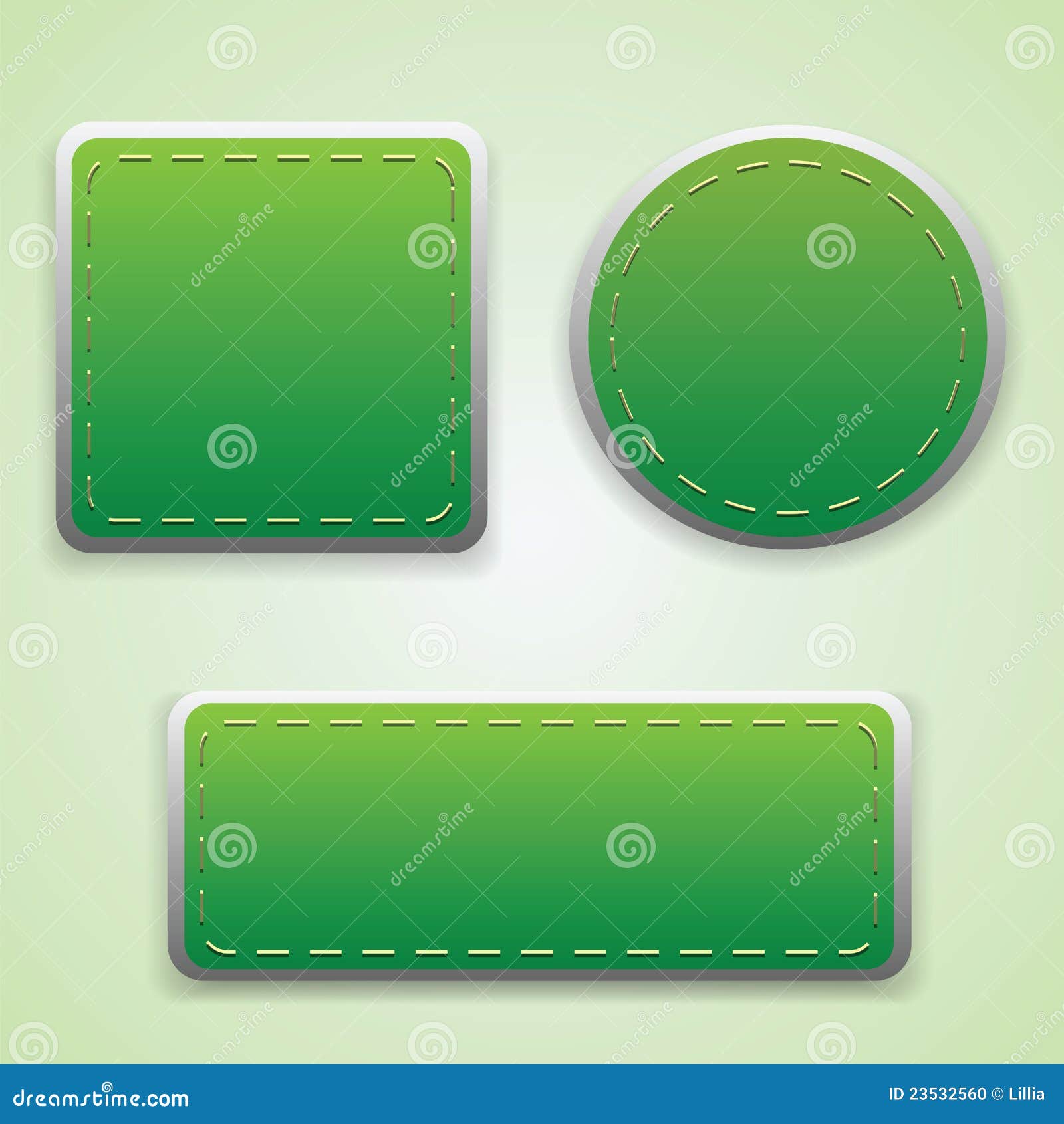 Set of green labels stock vector. Illustration of banner - 23532560
