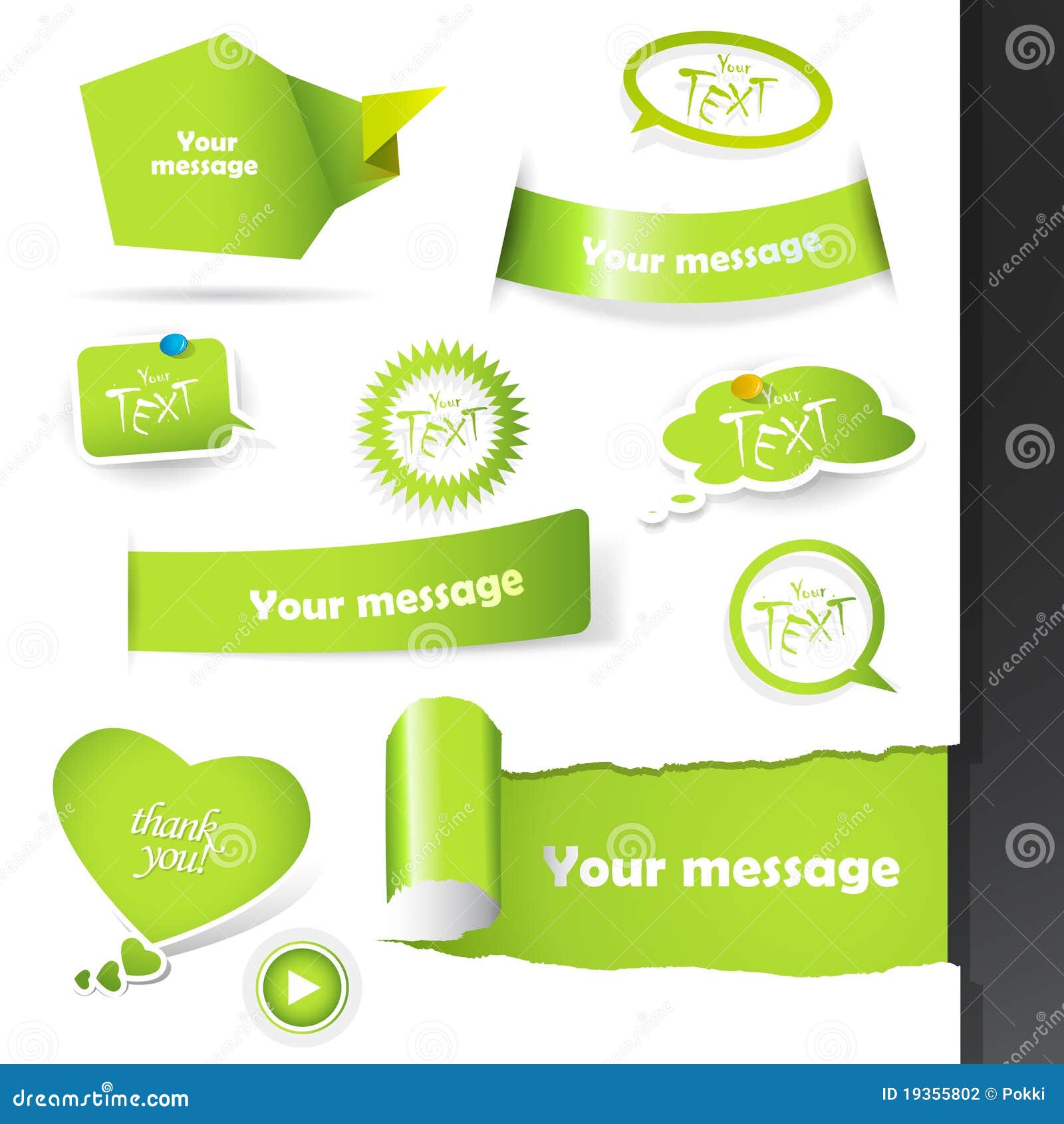 Set of Green Labels, Stickers. Stock Vector - Illustration of company ...