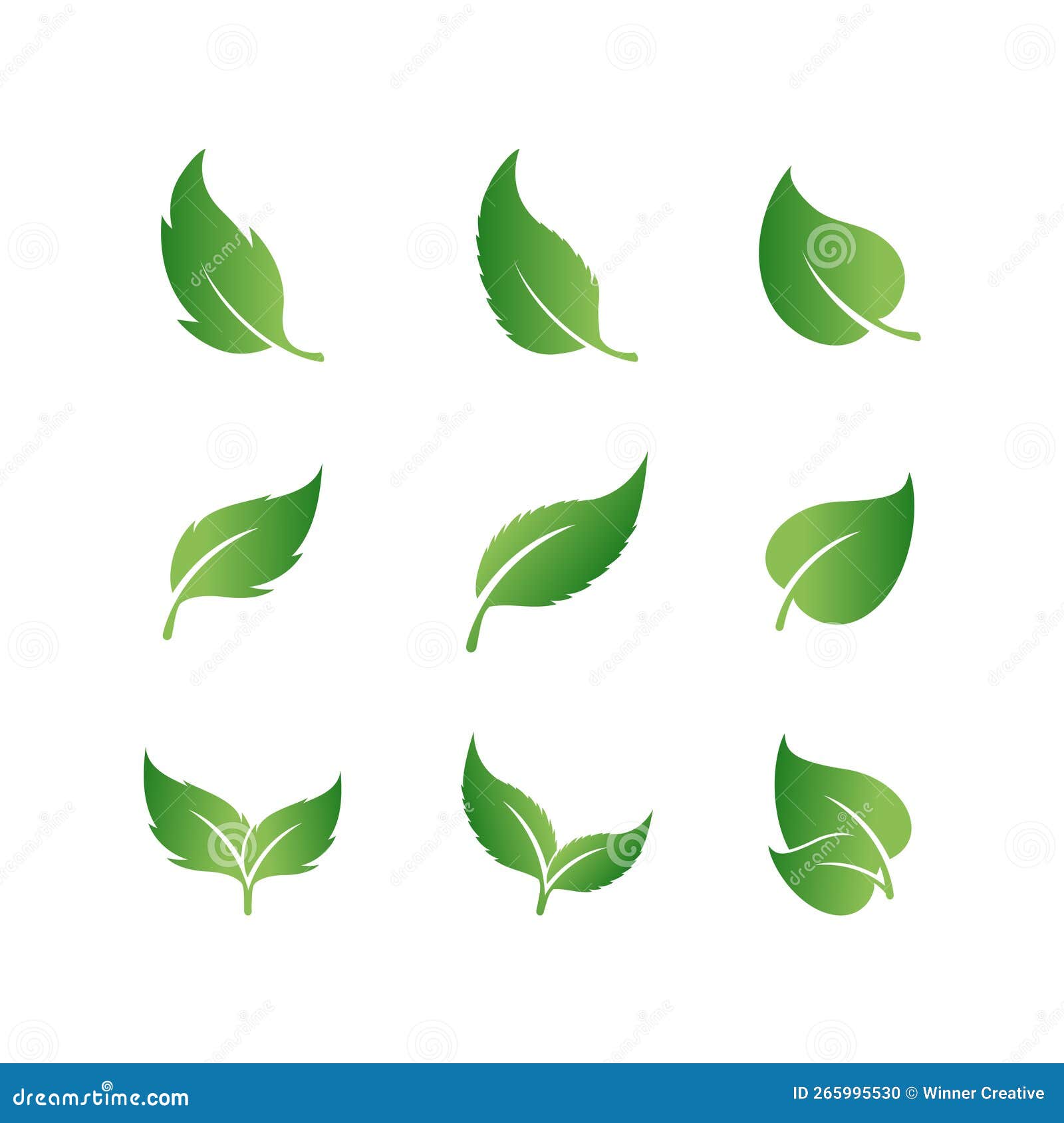 Set of Green Leaf Logo Design Inspiration Vector Icons Stock Vector ...