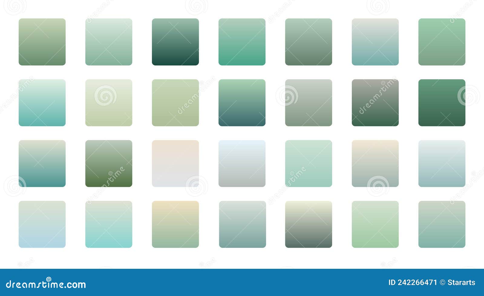 Set of Green Nature Gradients Stock Vector - Illustration of mobile ...