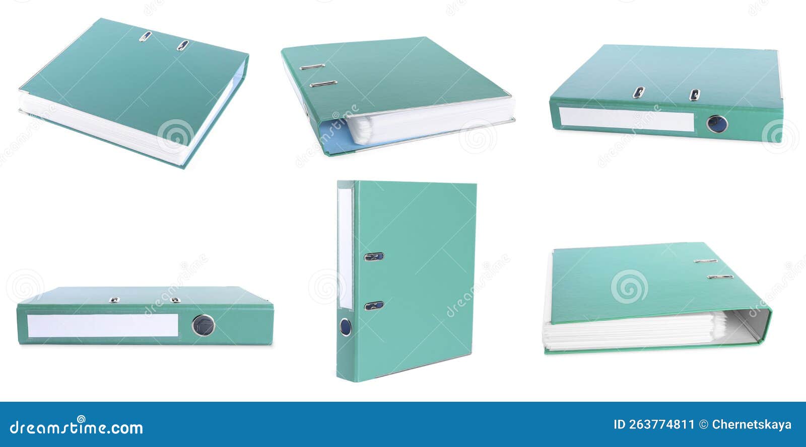 Set with Green Office Folders on White Background. Banner Design Stock ...