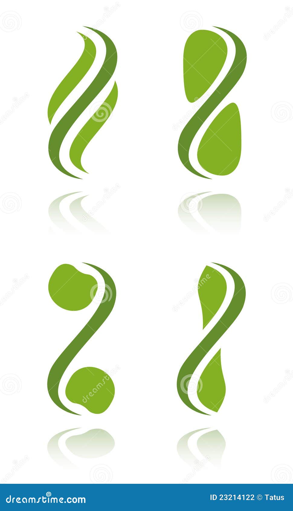 Set of green plant icons stock vector. Illustration of emblem - 23214122