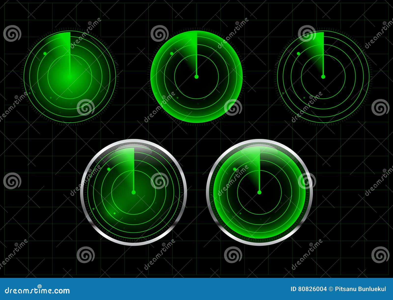 Radar Vector Illustration. Simple Radar Display. | CartoonDealer.com ...
