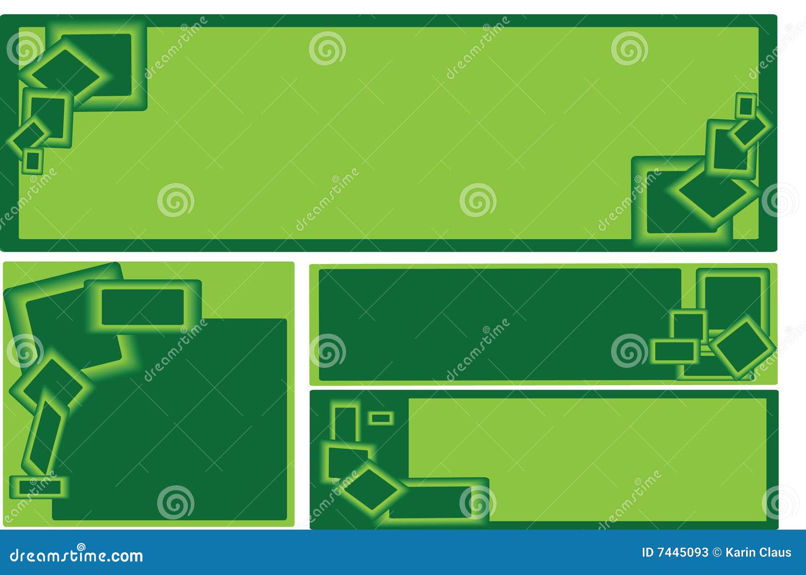 Set of Green Rectangle Business Banners Stock Vector - Illustration of ...