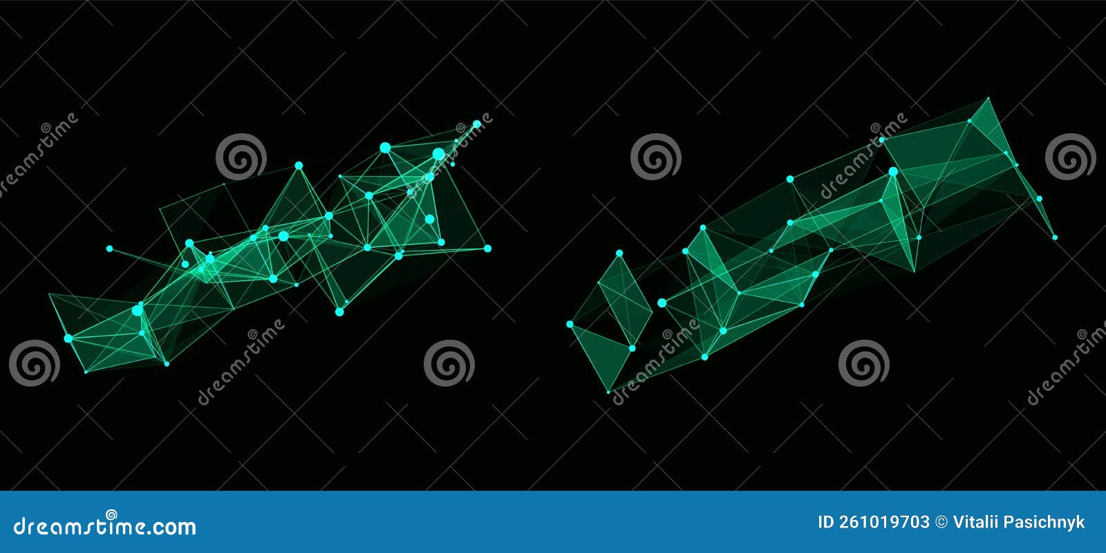 Set of Green Shapes Interpreted by Artificial Intelligence. Network ...